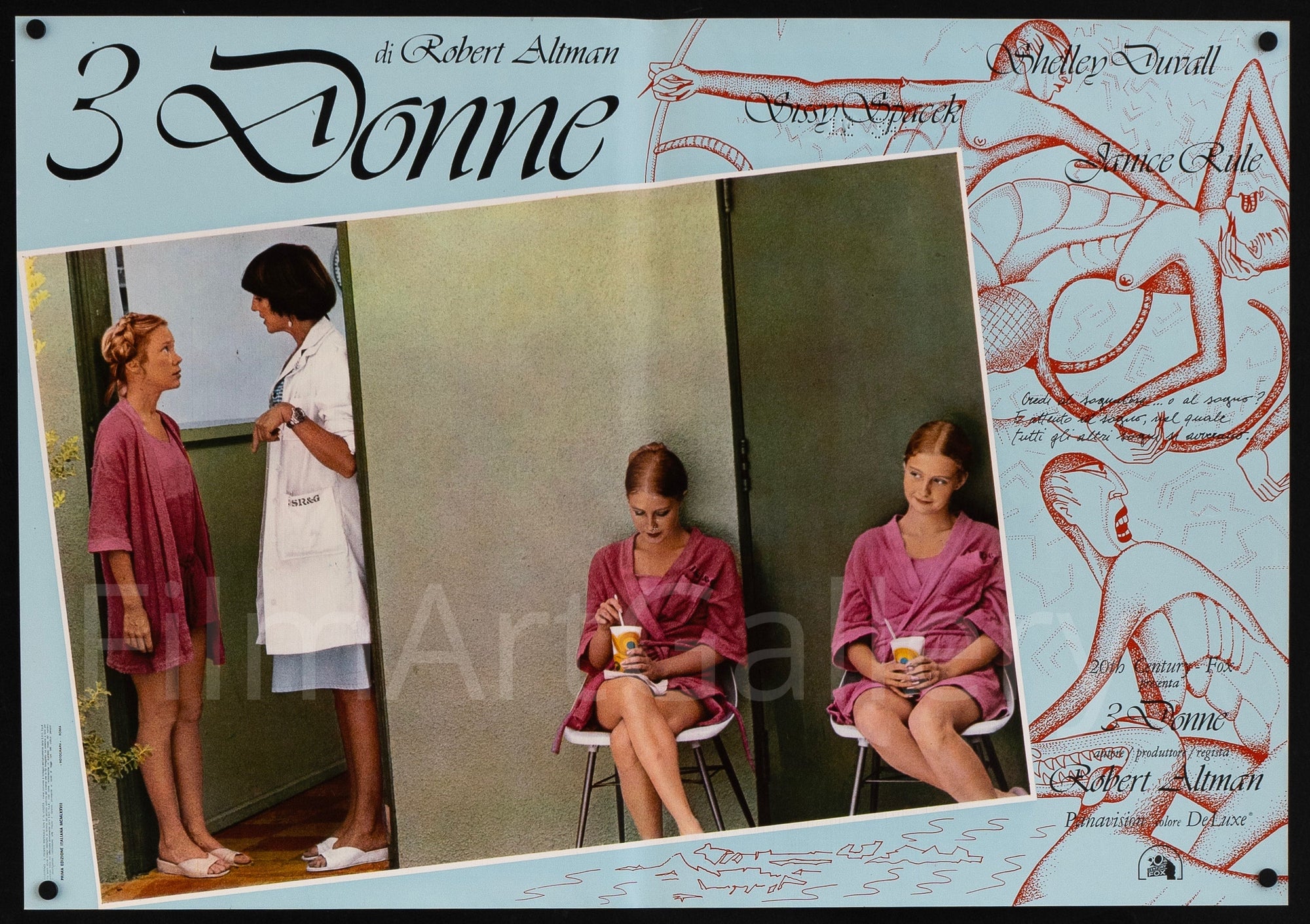 3 Women Movie Poster 1977 Italian Photobusta (18x26)