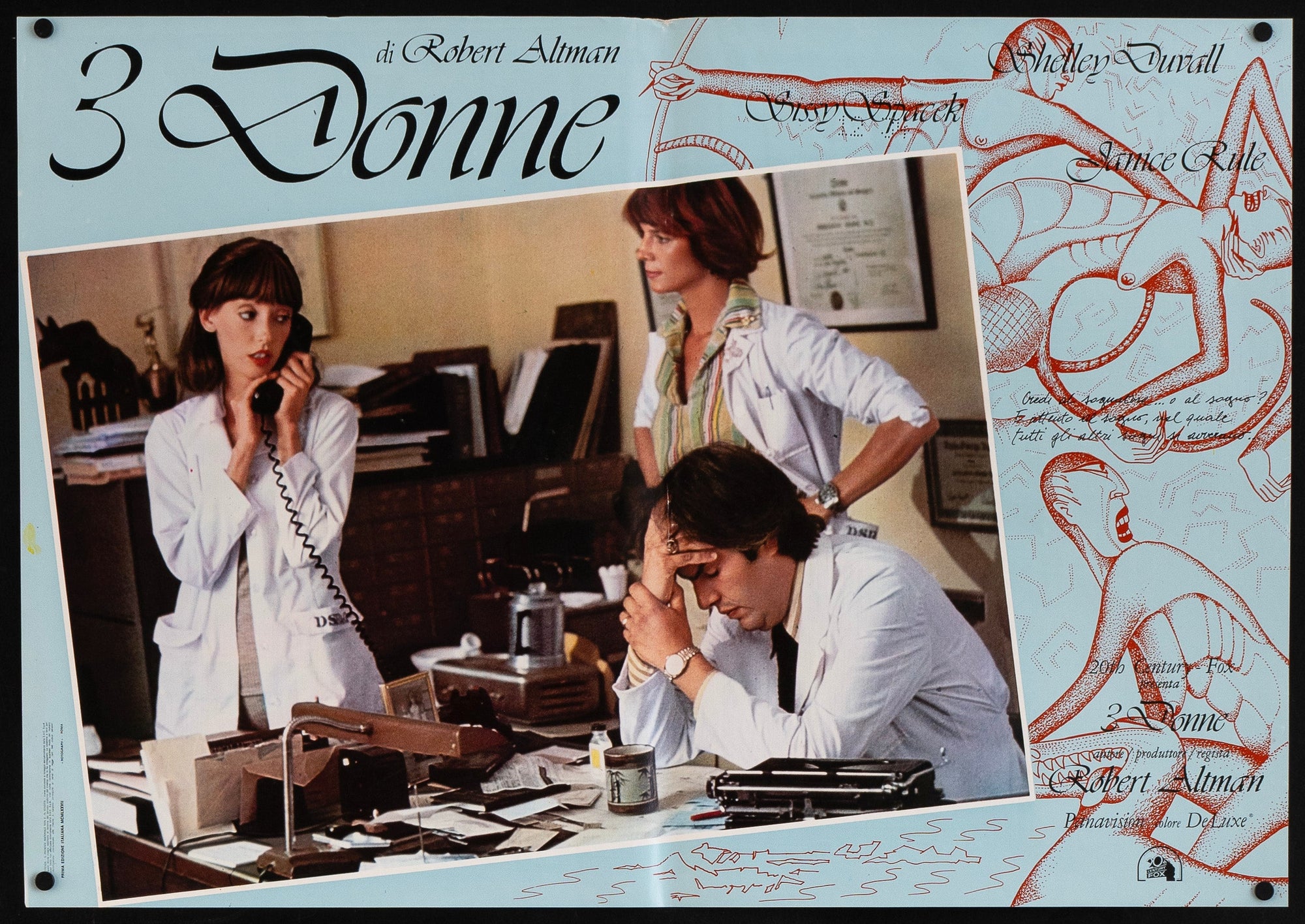 3 Women Movie Poster 1977 Italian Photobusta (18x26)