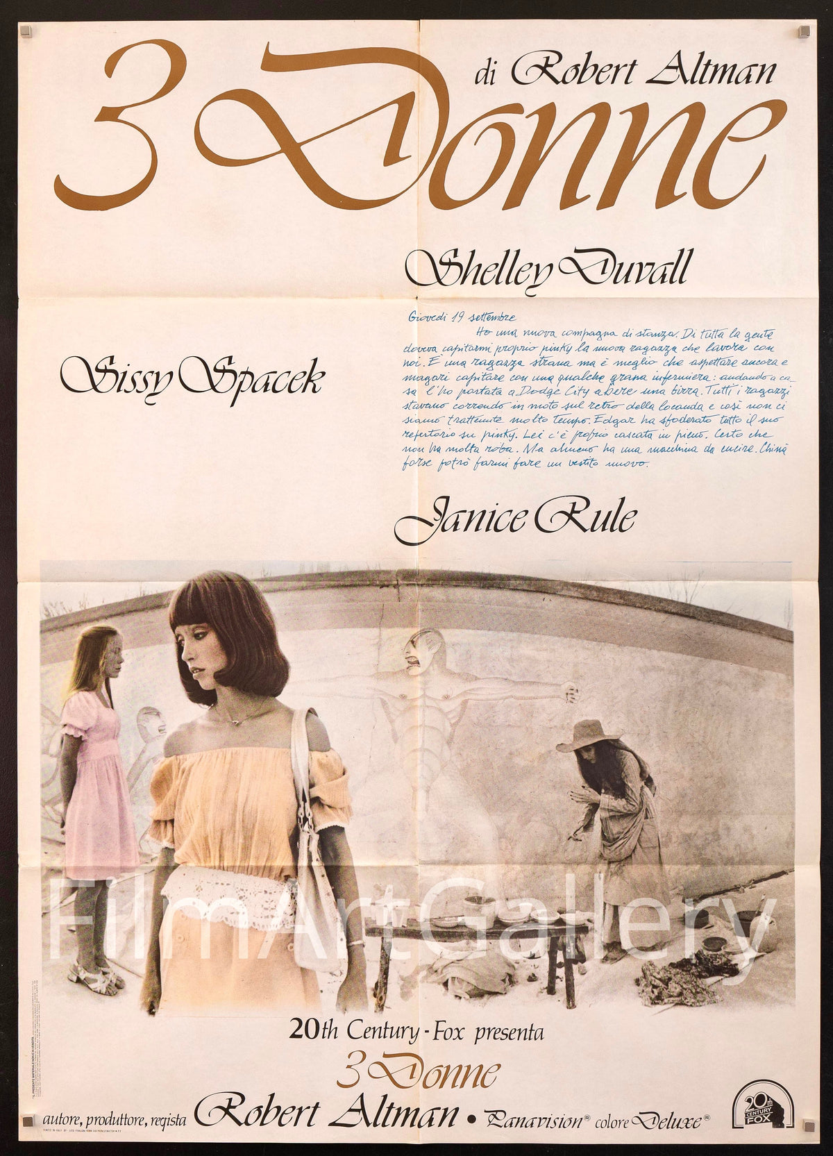 3 Women Movie Poster 1977 Italian 2 Foglio (39x55)