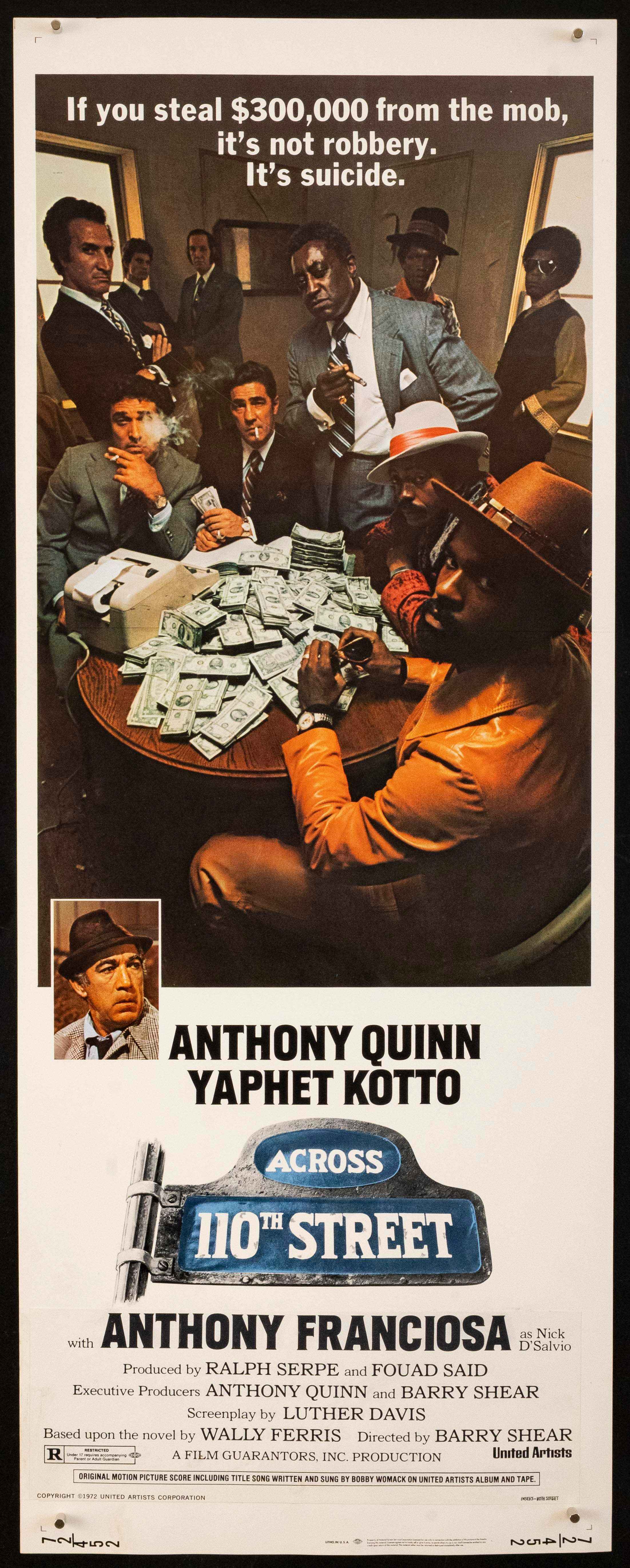 Across 110th Street Movie Poster 1972 Insert (14x36)