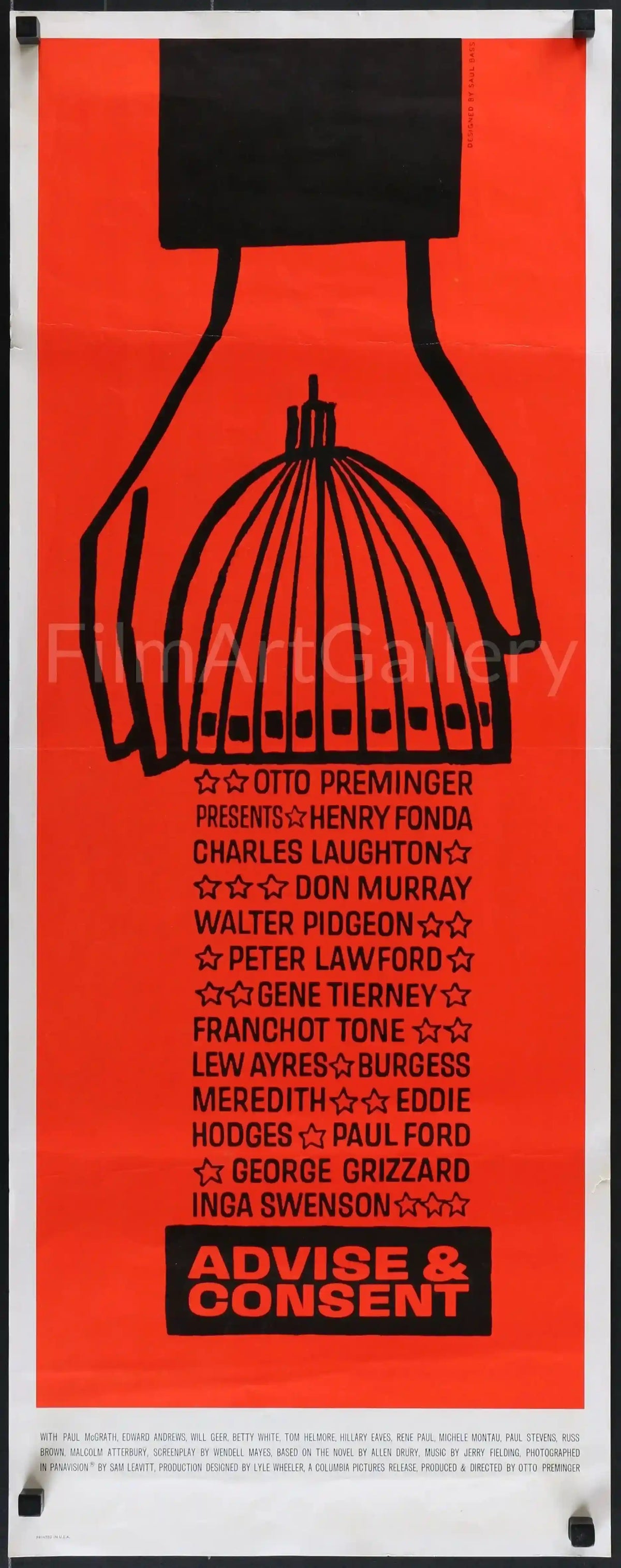 Advise & Consent Movie Poster 1962 1 Sheet (27x41)