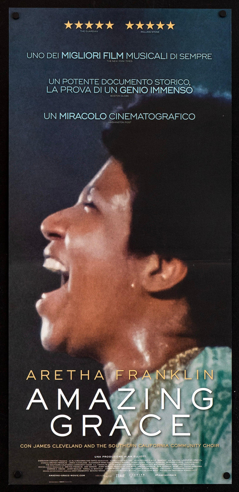 Amazing Grace Movie Poster 2019 Italian Locandina (13x28)