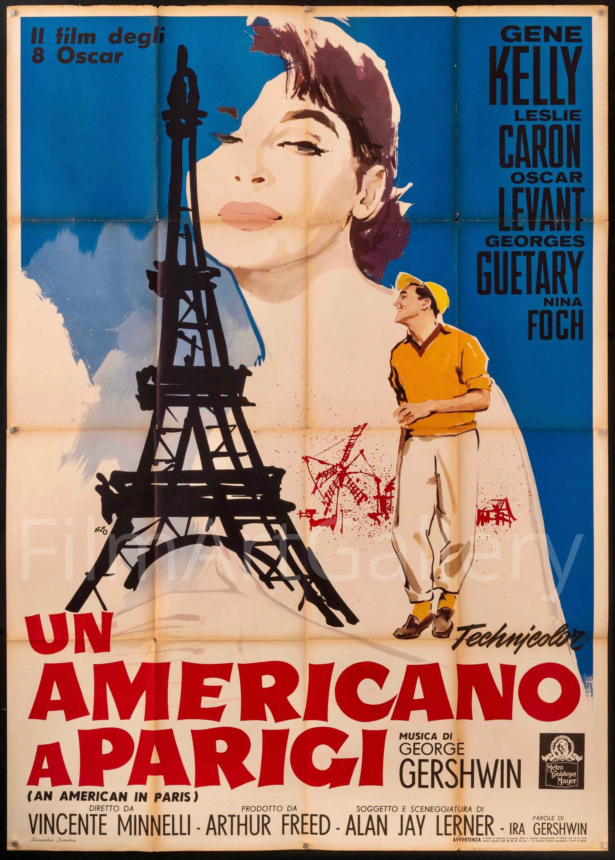 An American In Paris Movie Poster 1963 RI Italian Locandina
