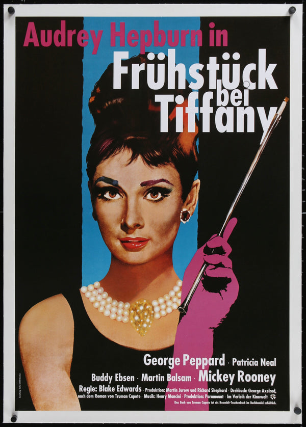 Breakfast at Tiffany's Movie Poster 1986 RI German A1 (23x33)