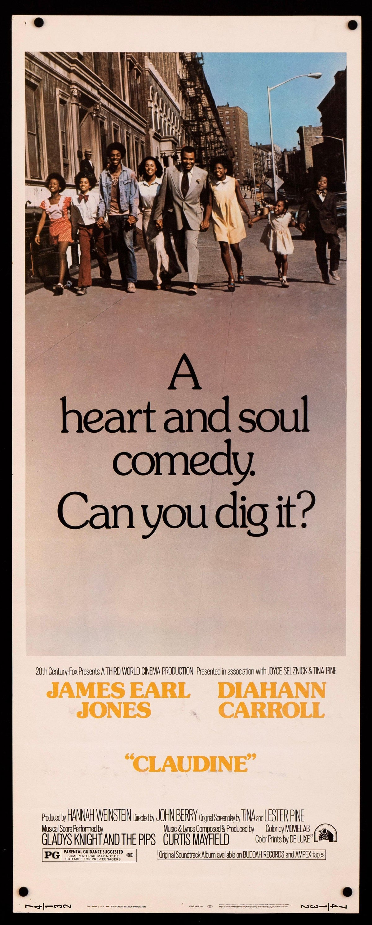 Claudine Movie Poster 1974 Insert (14x36)