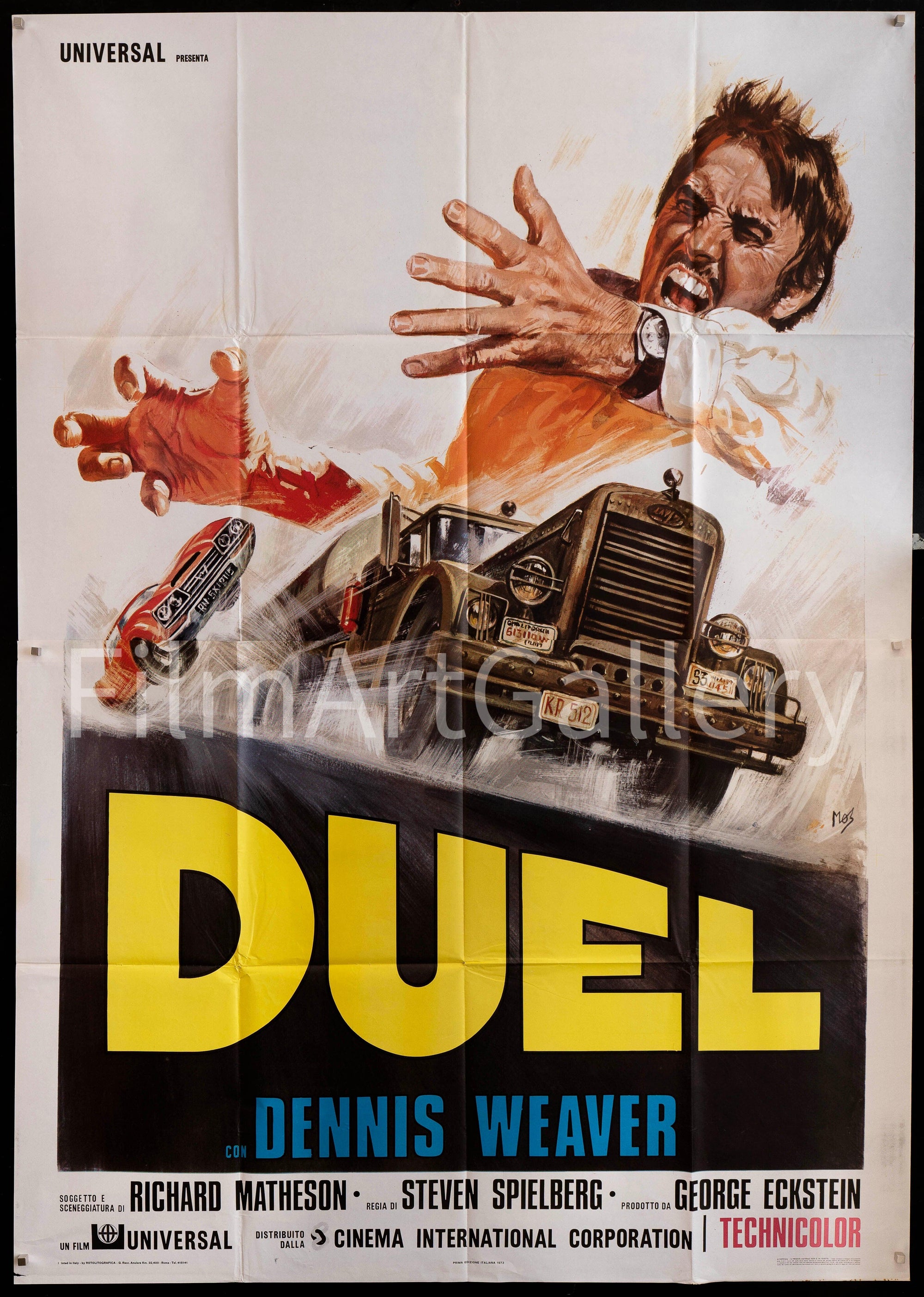 Duel Movie Poster 1973 Italian 4 Foglio (55x78)