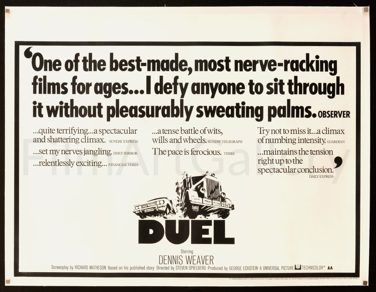 Duel Movie Poster 1971 1 Sheet (27x41)