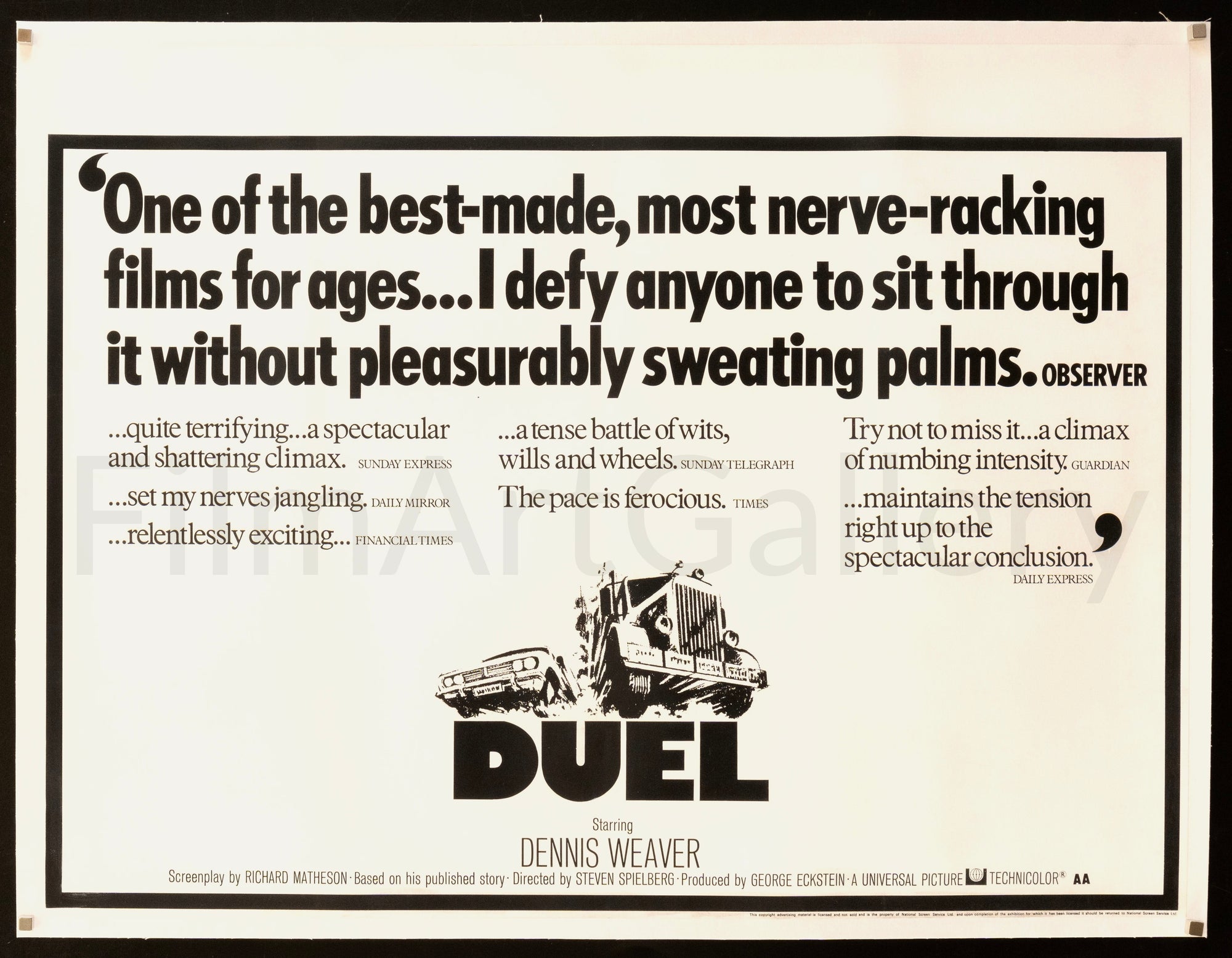 Duel Movie Poster 1971 1 Sheet (27x41)