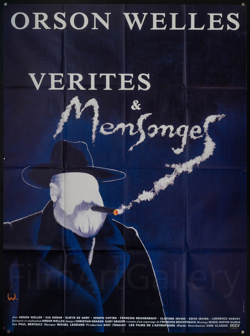 F For Fake Movie Poster 1980's RI French 1 Panel (47x63)