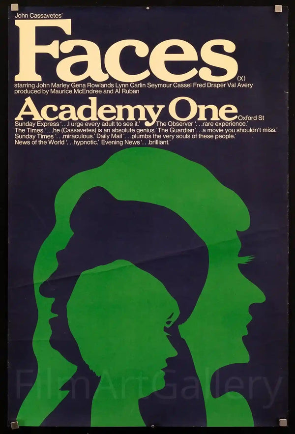 Faces Movie Poster 1968 1 Sheet (27x41)