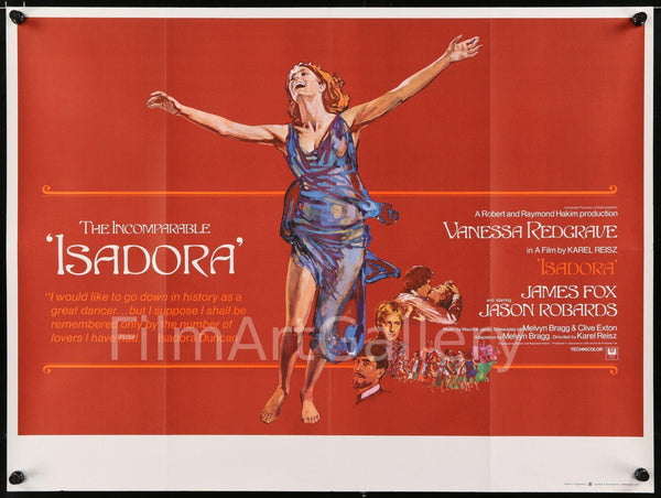 Isadora Movie Poster 1969 Brittish Quad (30*40)