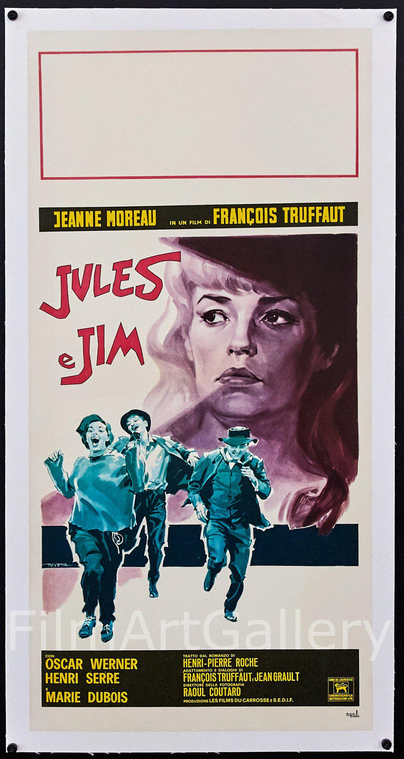 Jules & Jim Movie Poster 1962 Italian Locandina (13x28)