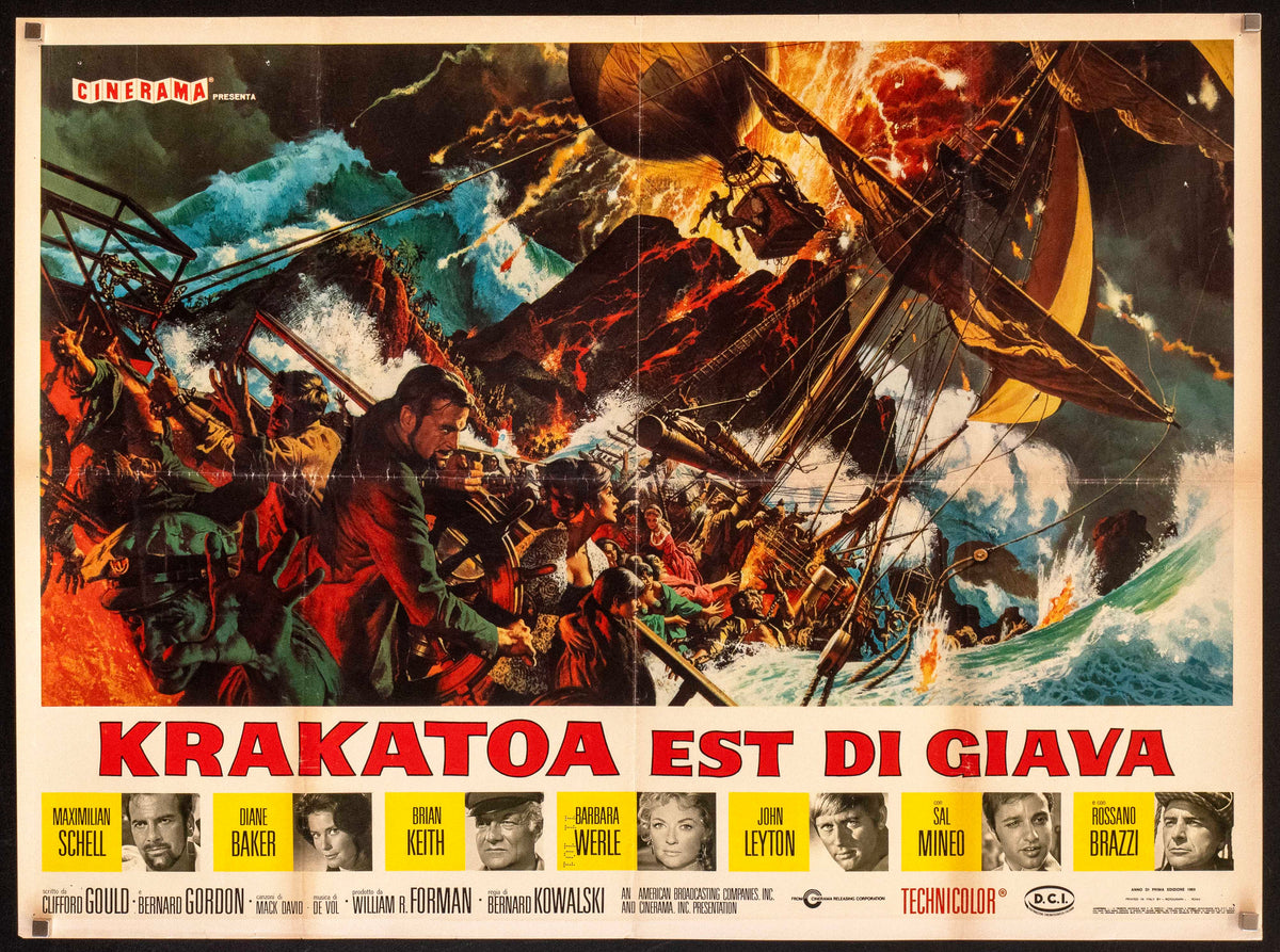 Krakatoa East of Java Movie Poster 1969 Italian 1 foglio (26x37)