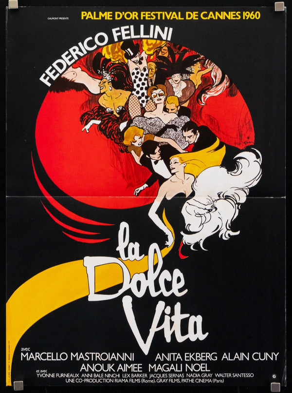 La Dolce Vita Movie Poster 1980 RI French 1 panel (47x63)