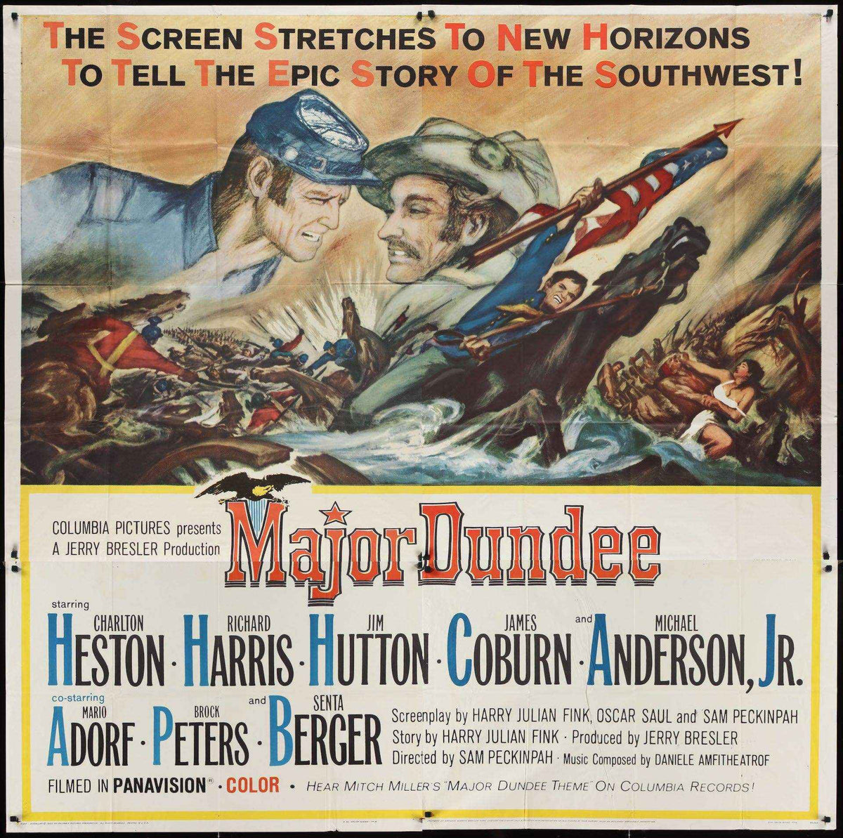 Major Dundee Movie Poster 1965 6 Sheet (81x81)