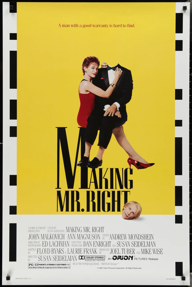 Making Mr. Right Movie Poster 1987 1 Sheet (27x41)
