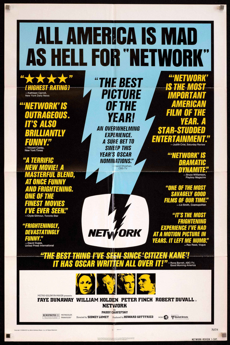 Network Movie Poster 1976 1 Sheet (27x41)