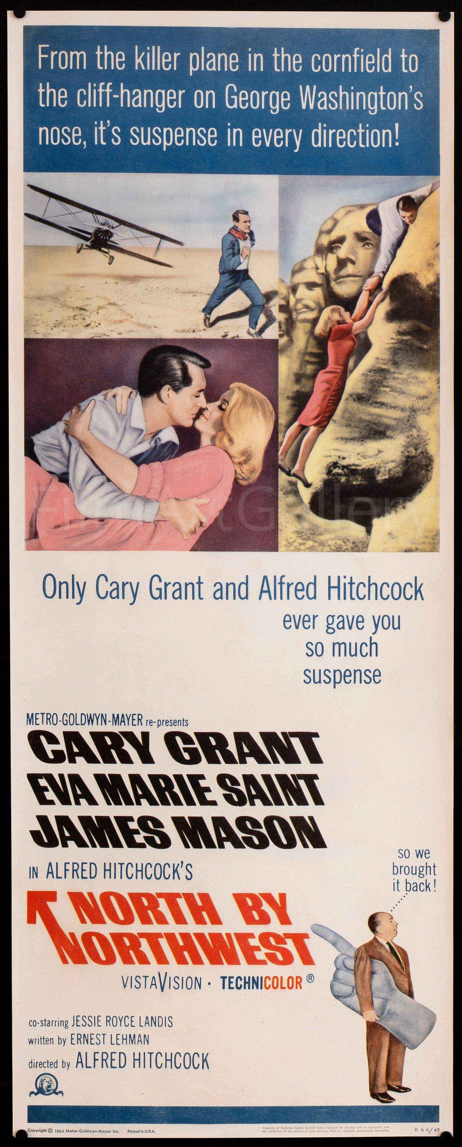 North By Northwest Movie Poster 1966 RI Half Sheet (22x28)