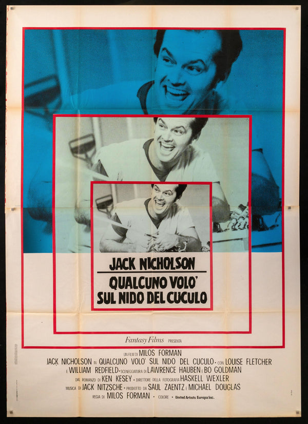One Flew Over the Cuckoo's Nest Movie Poster 1970's RI Italian 2