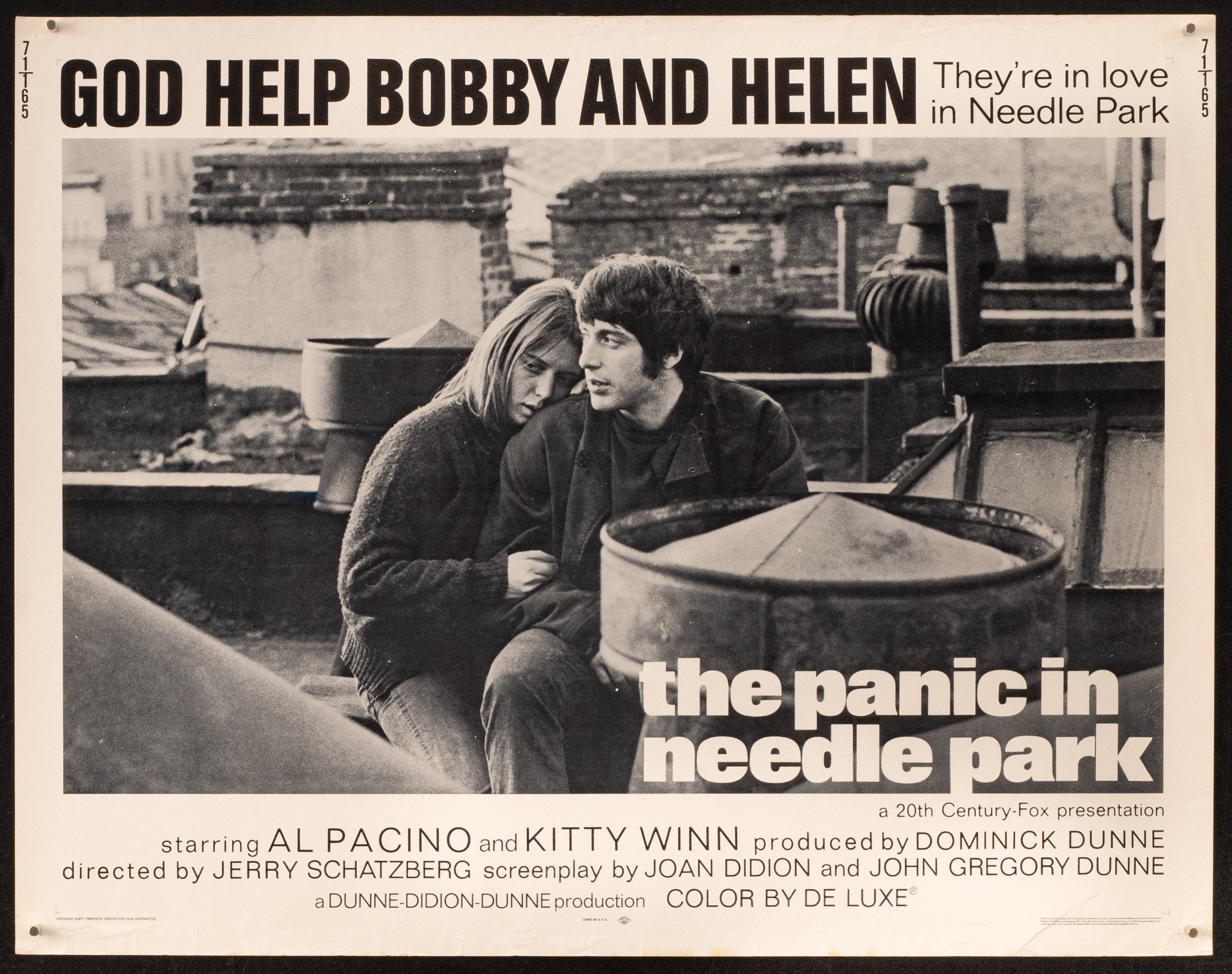 Panic in Needle Park Movie Poster 1970 1 Sheet 27x41