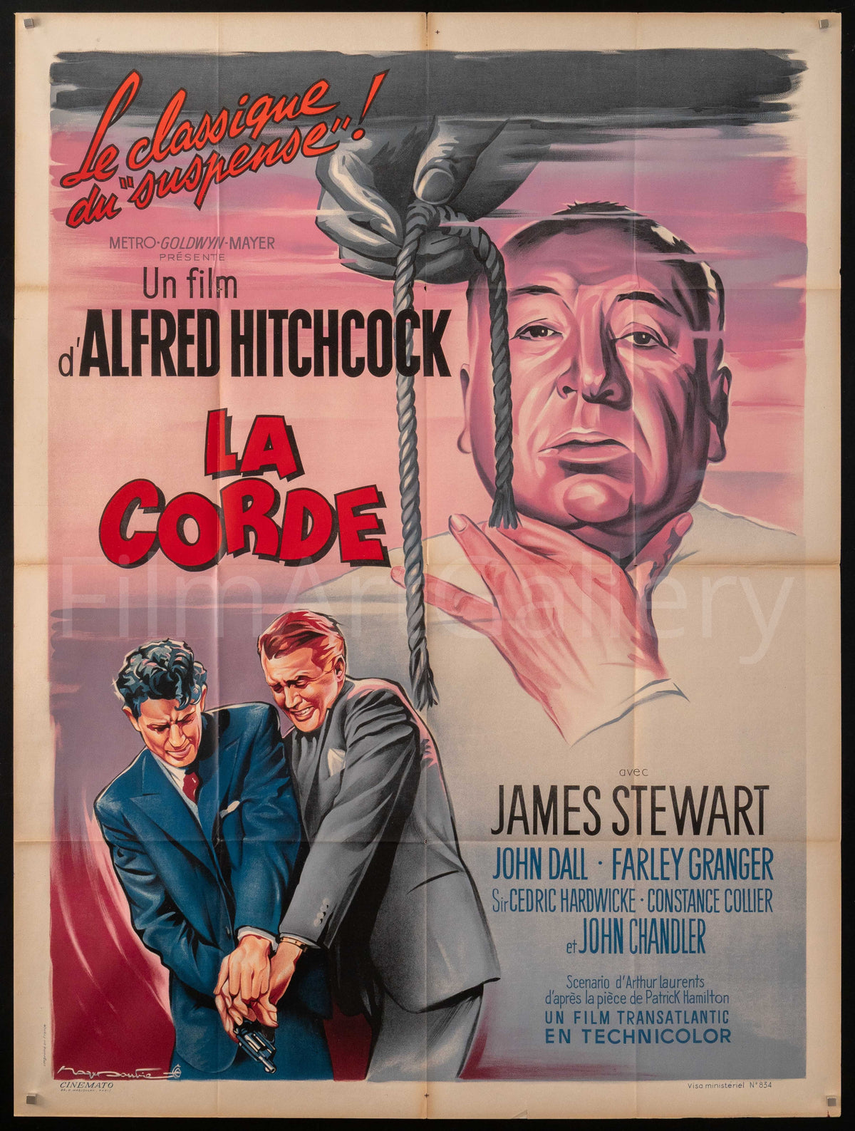 Rope Movie Poster 1963 RI French 1 panel (47x63)