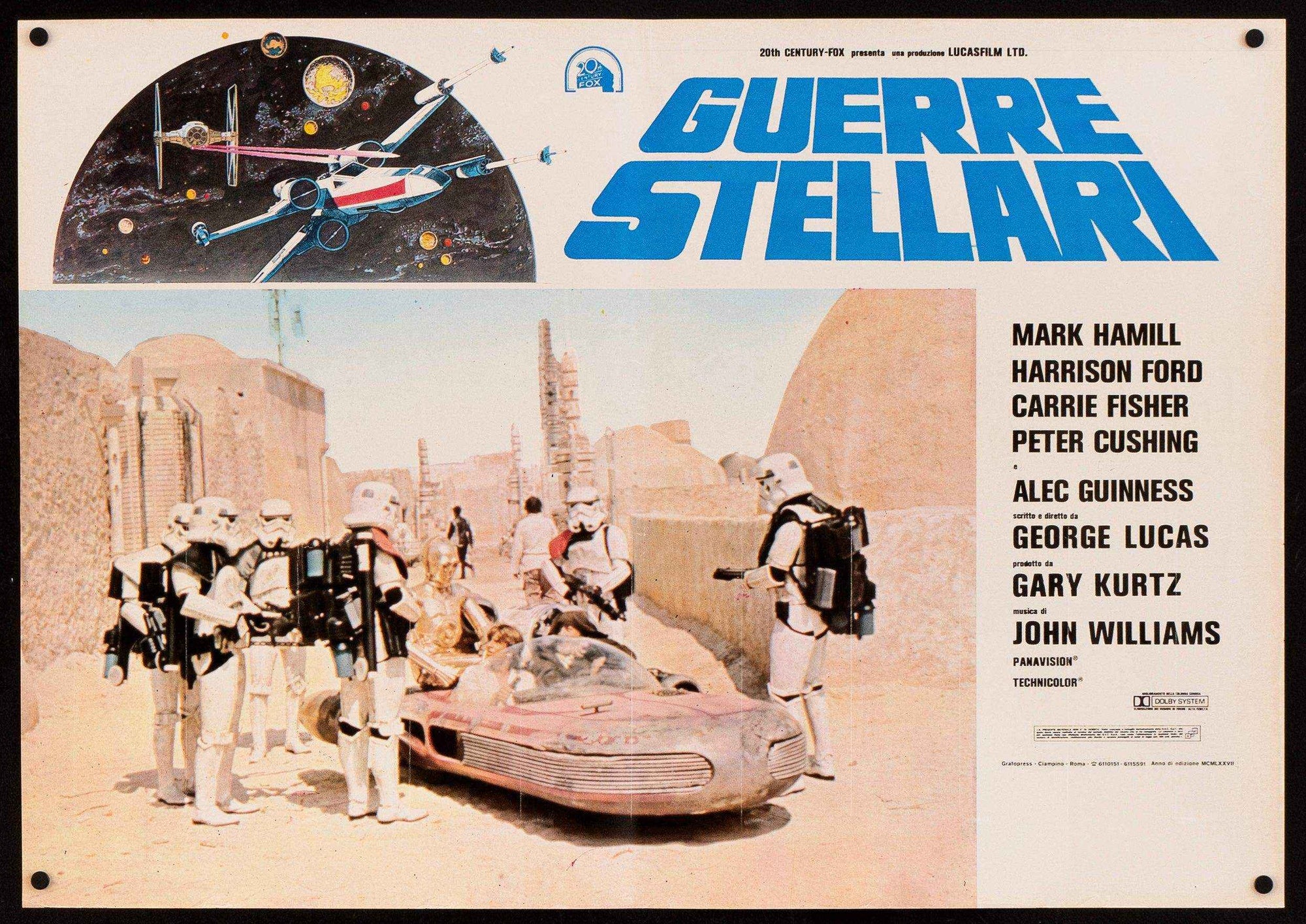 Star Wars Movie Poster 1977 Italian Photobusta (18x26)