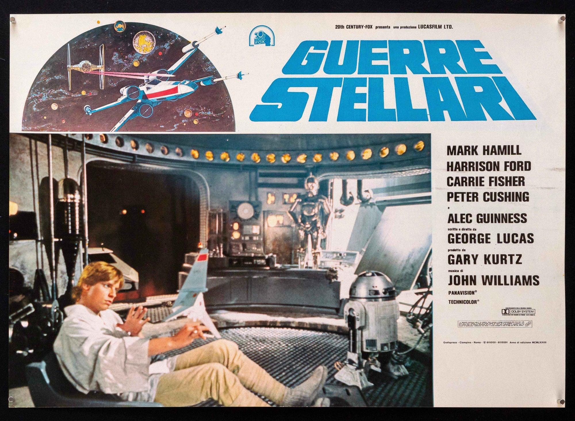 Star Wars Movie Poster 1977 Italian Photobusta (18x26)