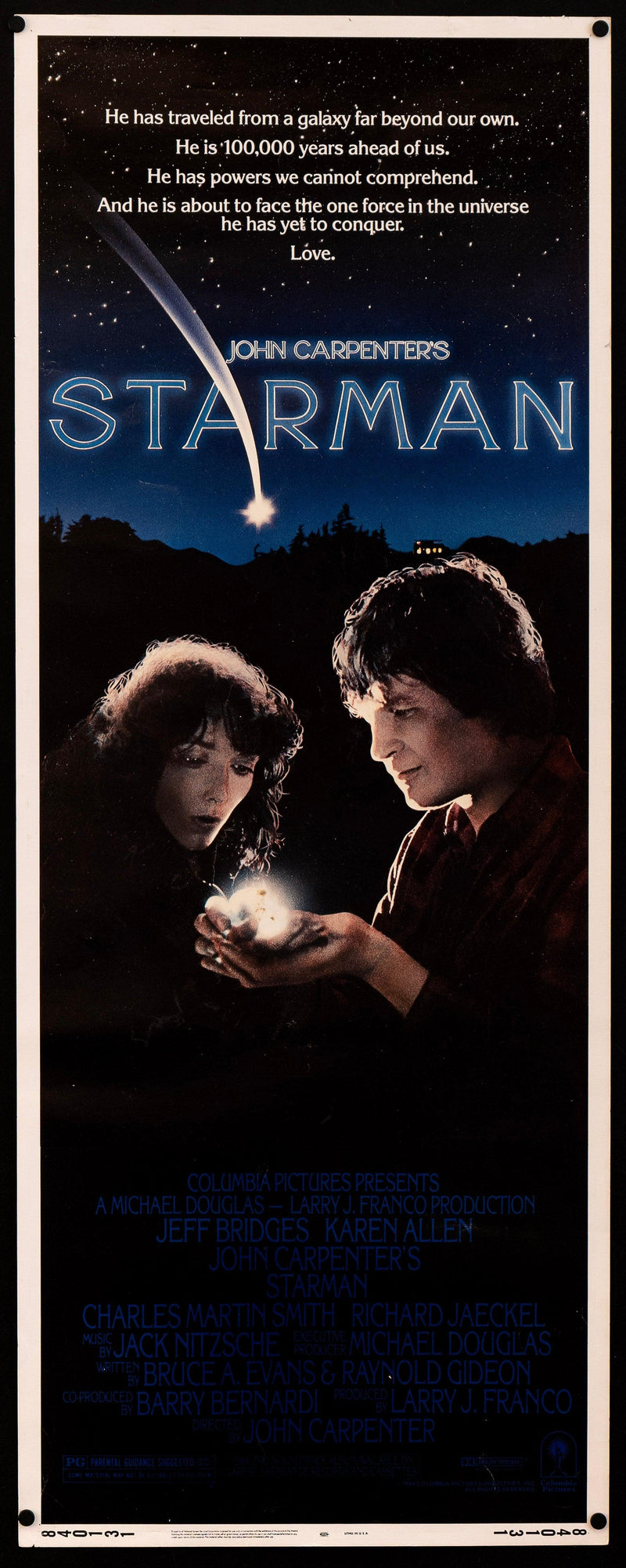 Starman Movie Poster 1984 Insert (14x36)