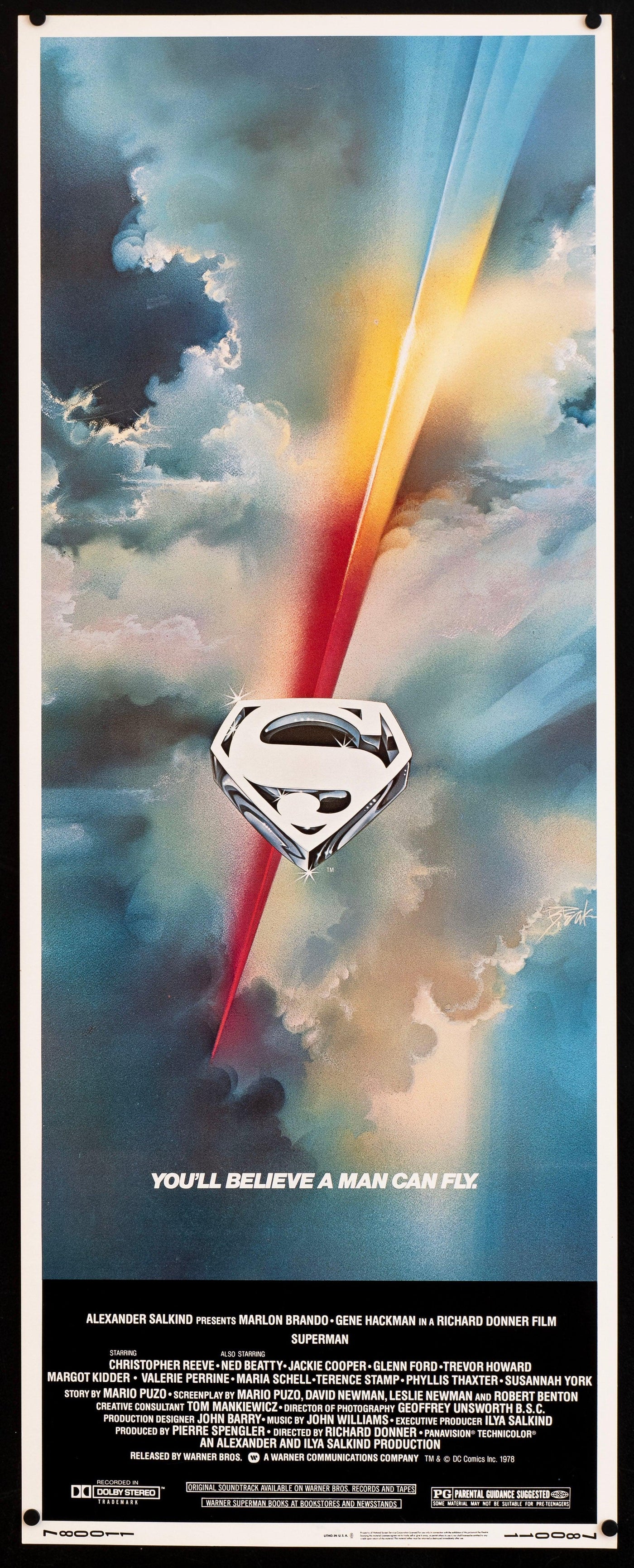 Superman Movie Poster 1978 Insert (14x36)