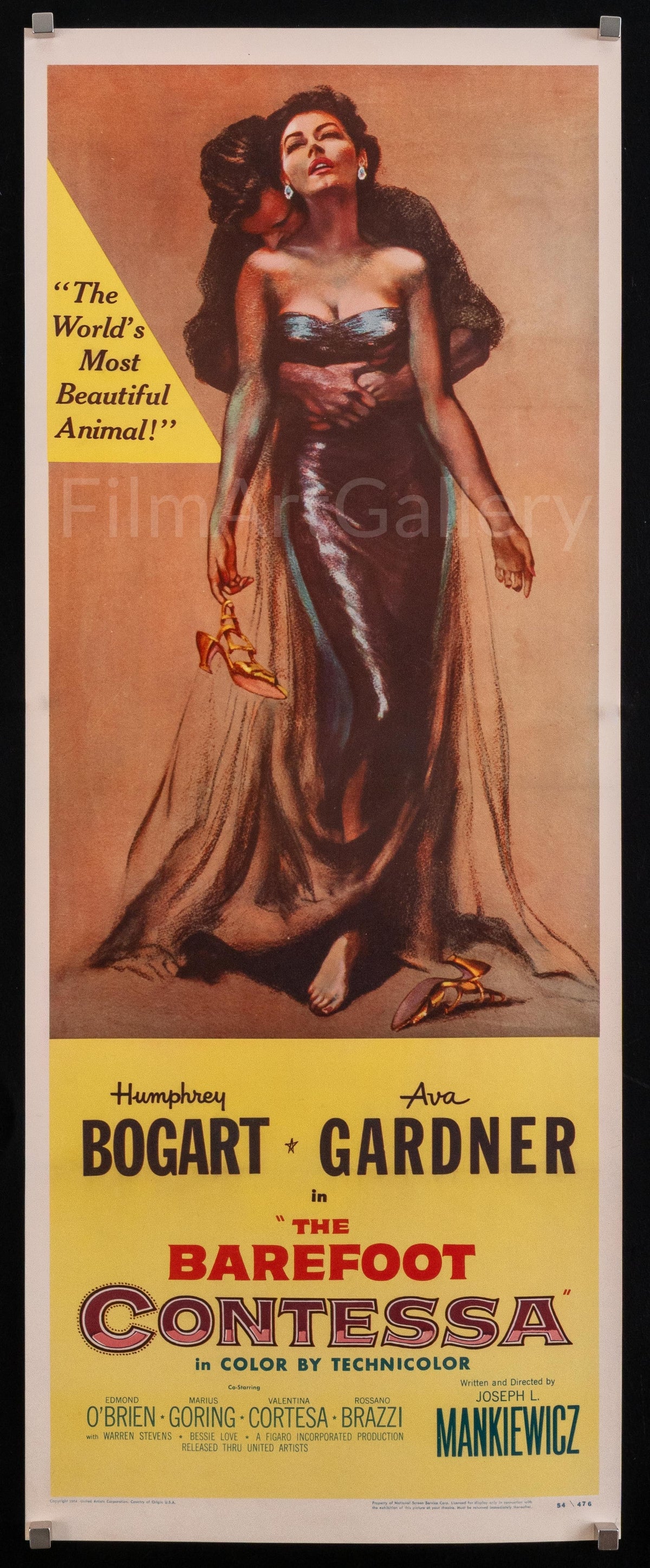 The Barefoot Contessa Movie Poster 1954 Insert (14x36)