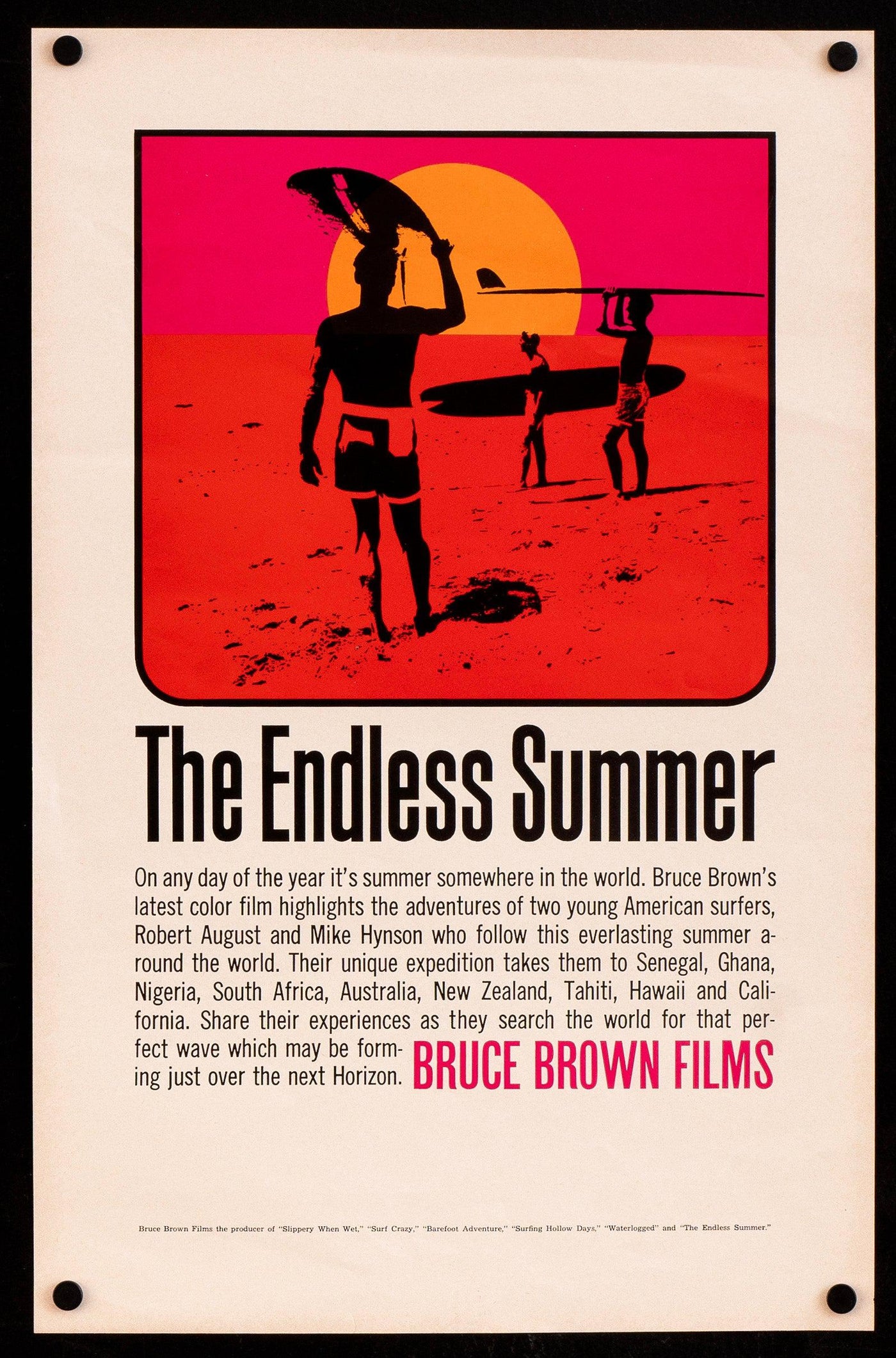The Endless Summer Movie Poster 1965 11x17