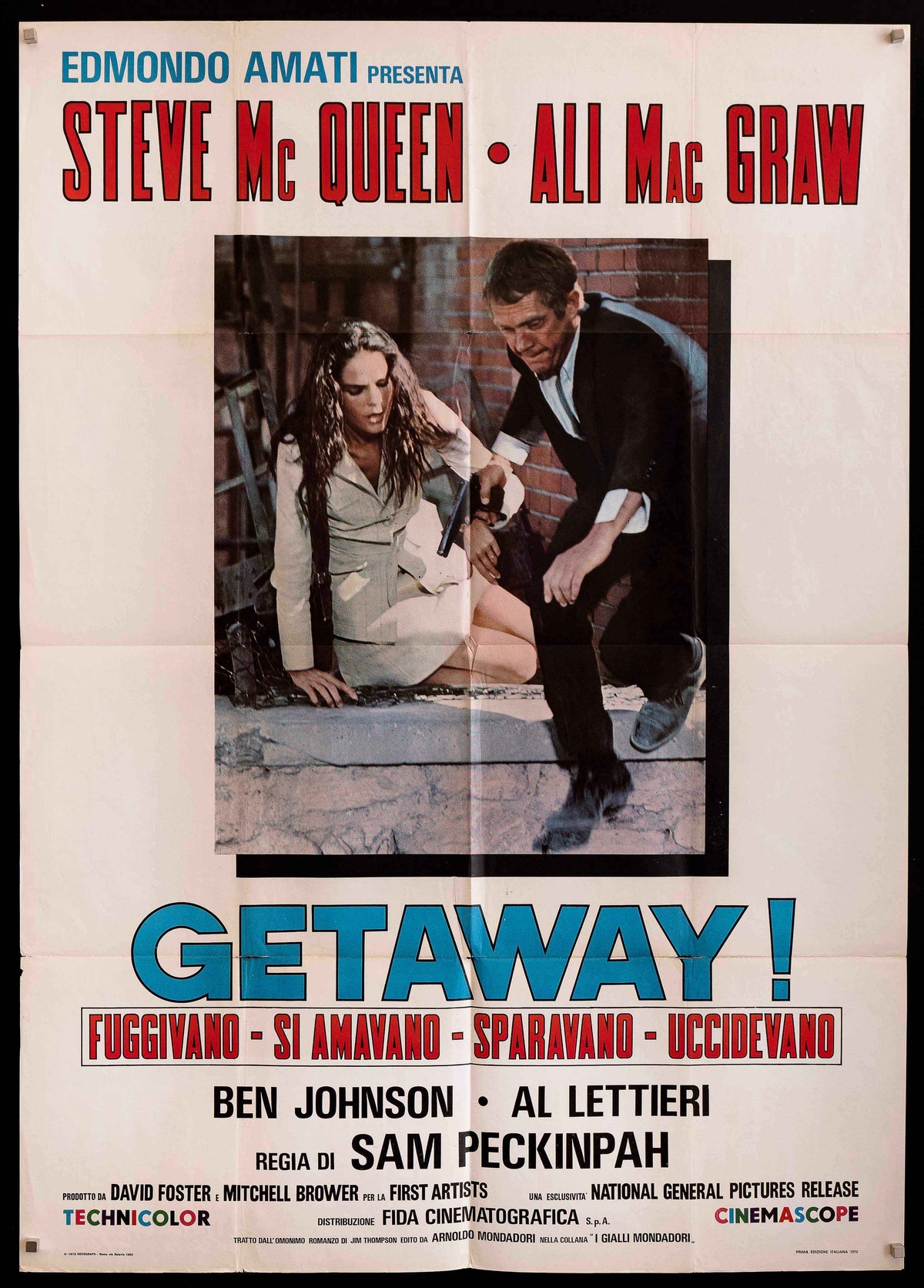 The Getaway Movie Poster 1970's RI Italian 2 foglio (39x55)