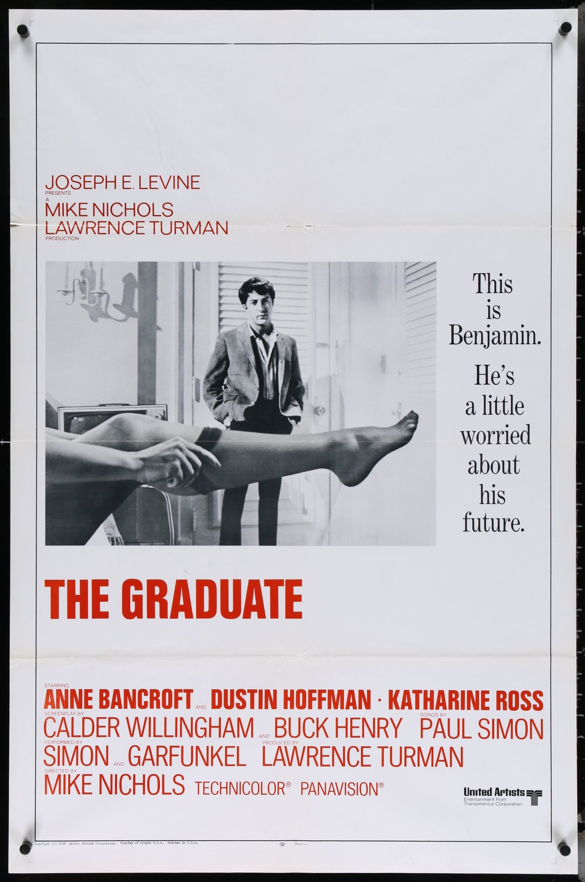 The Graduate Movie Poster 1967 1 Sheet (27x41)