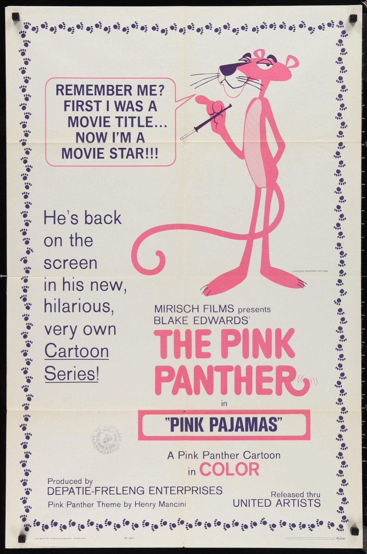 The Pink Panther Movie Poster 1965 1 Sheet (27x41) - Film Art Gallery