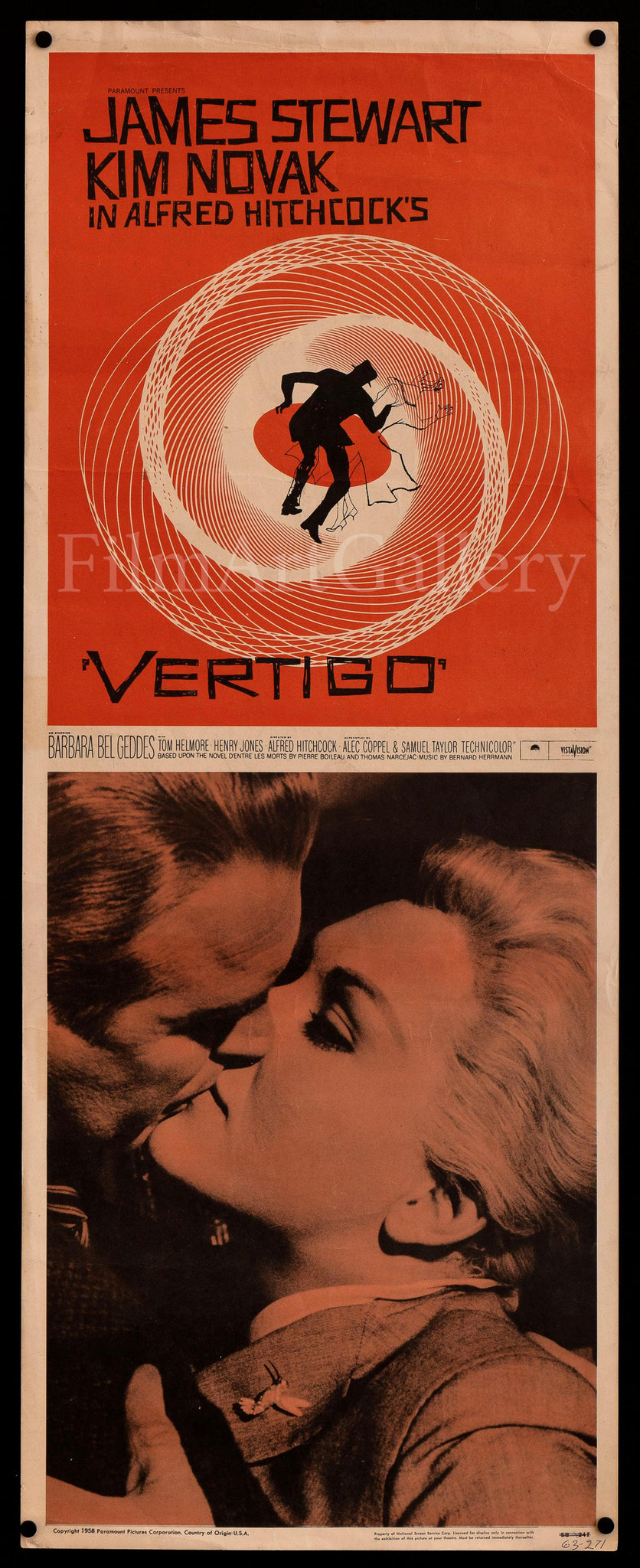 Vertigo Movie Poster 1958 Insert (14x36) - Film Art Gallery
