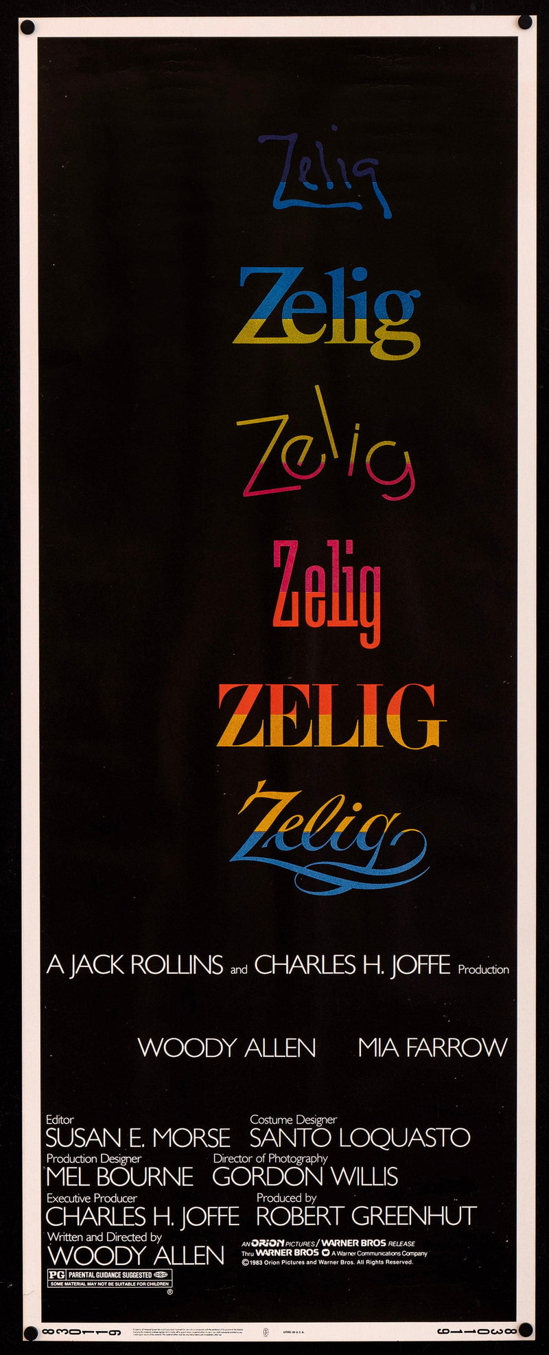 Zelig Movie Poster 1983 1 Sheet (27x41)