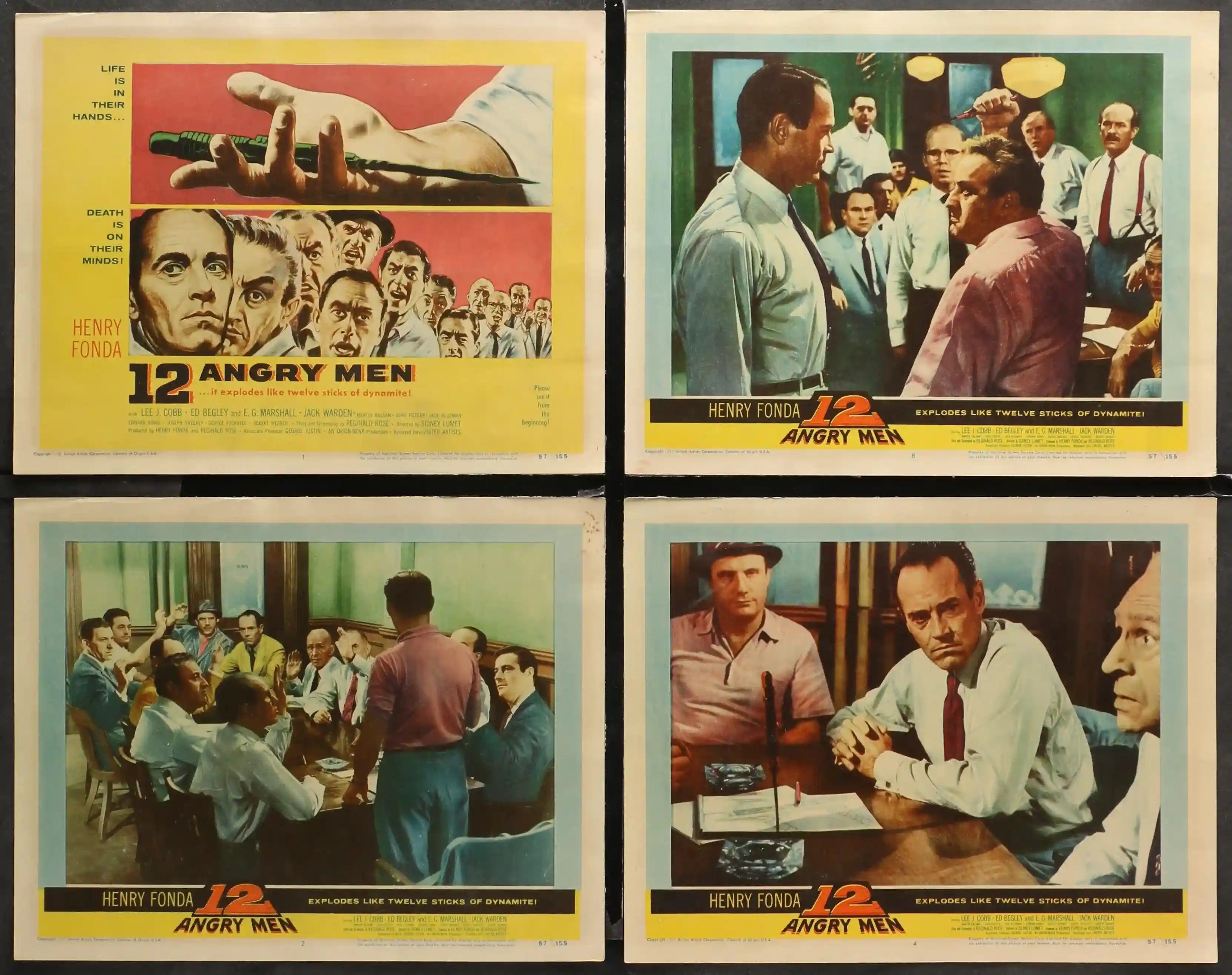 12 Angry Men Movie Poster 1957 Lobby Card Set 8 (11x14)