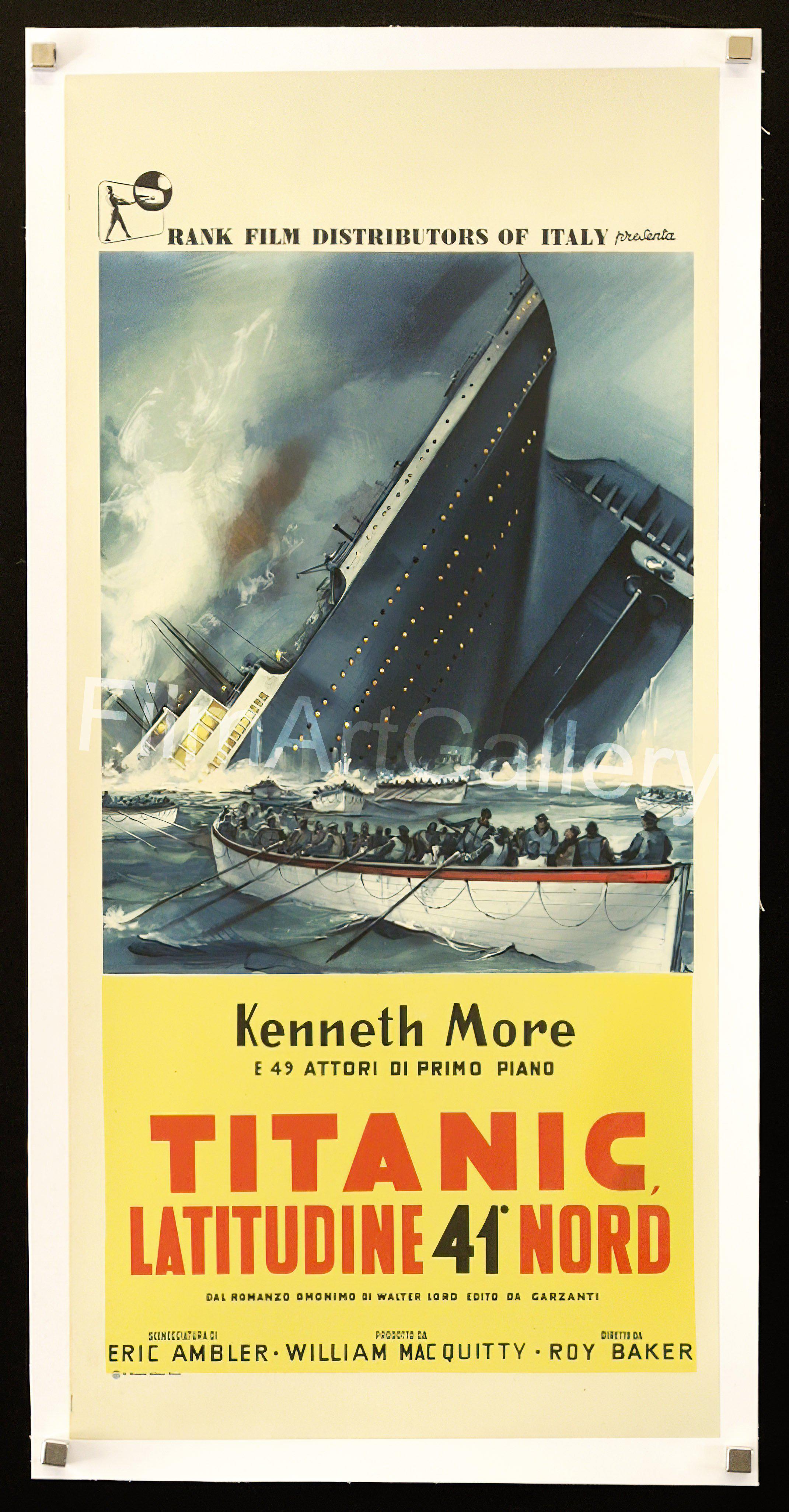 A Night to Remember Movie Poster 1958 Italian Locandina (13x28)