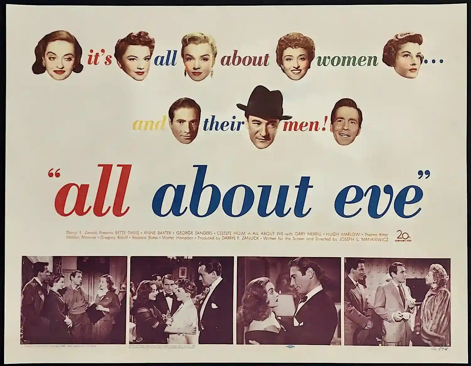 All About Eve Movie Poster 1950 Half Sheet (22x28)
