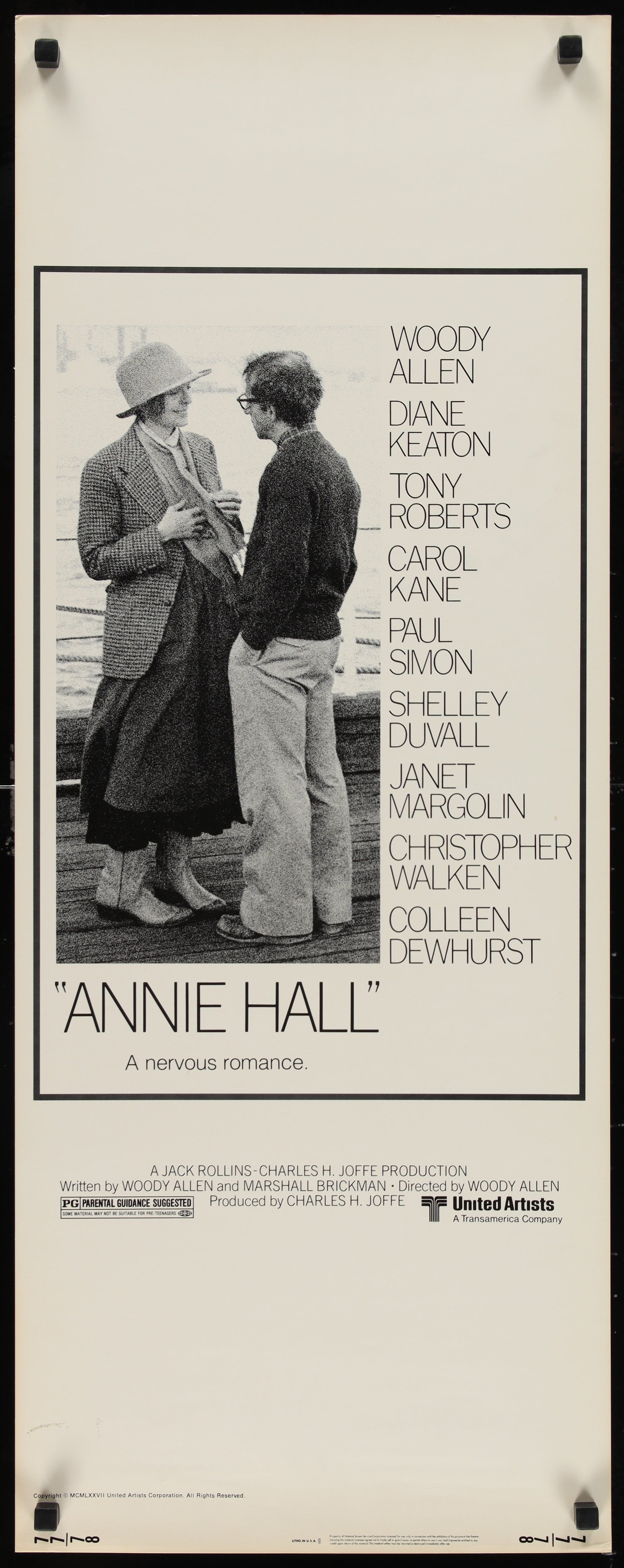 Annie Hall Movie Poster 1977 Insert (14x36)