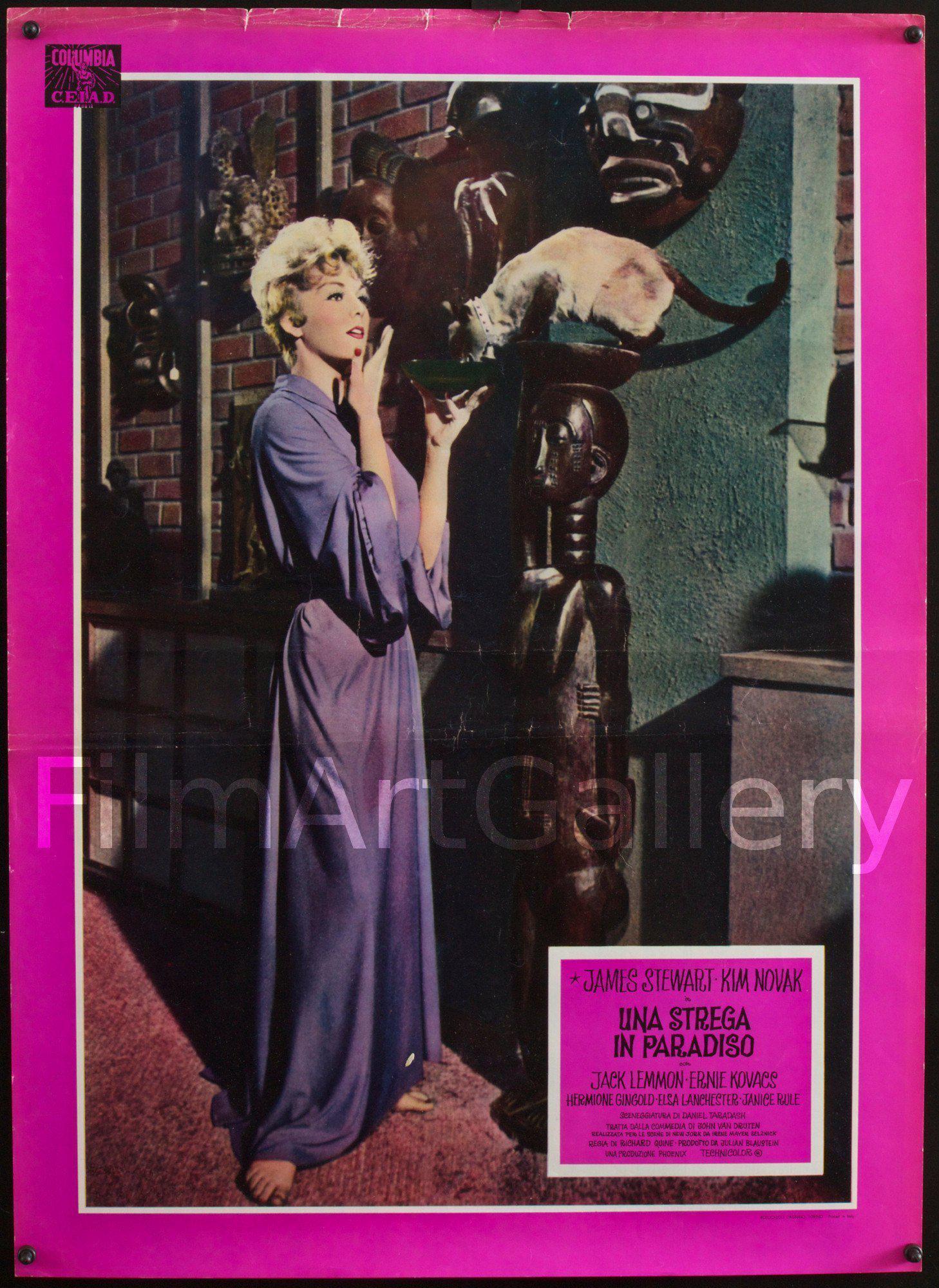 Bell Book and Candle Movie Poster 1958 Italian Photobusta (18x26)