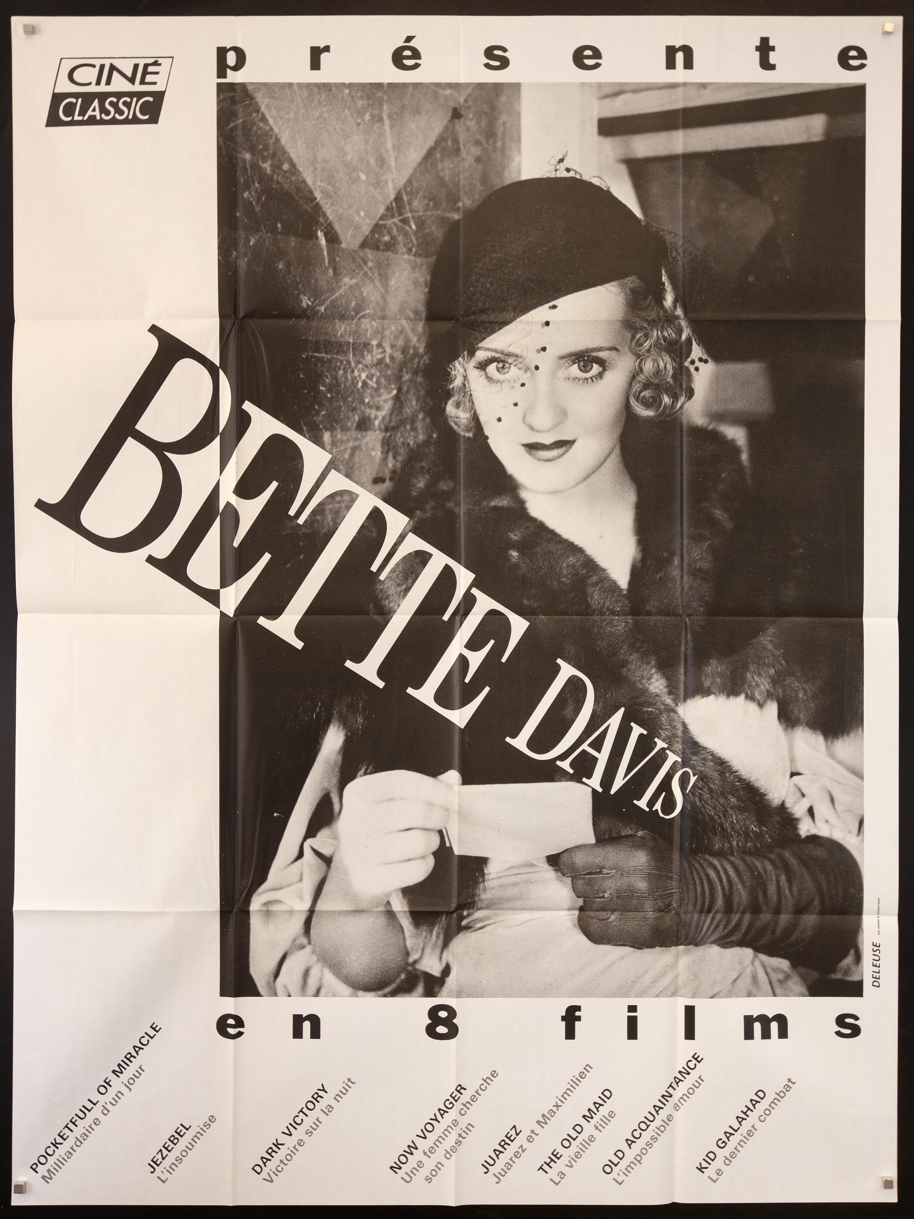 Bette Davis in 8 Films Movie Poster 1990's French 1 panel (47x63)