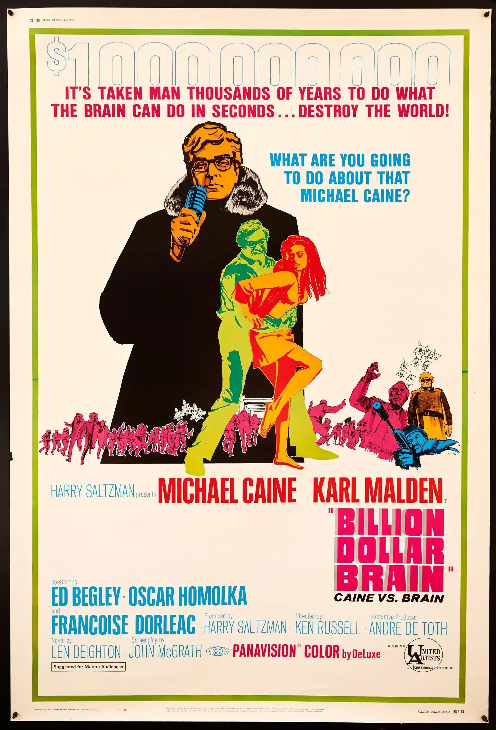 Billion Dollar Brain Movie Poster 1968 40x60