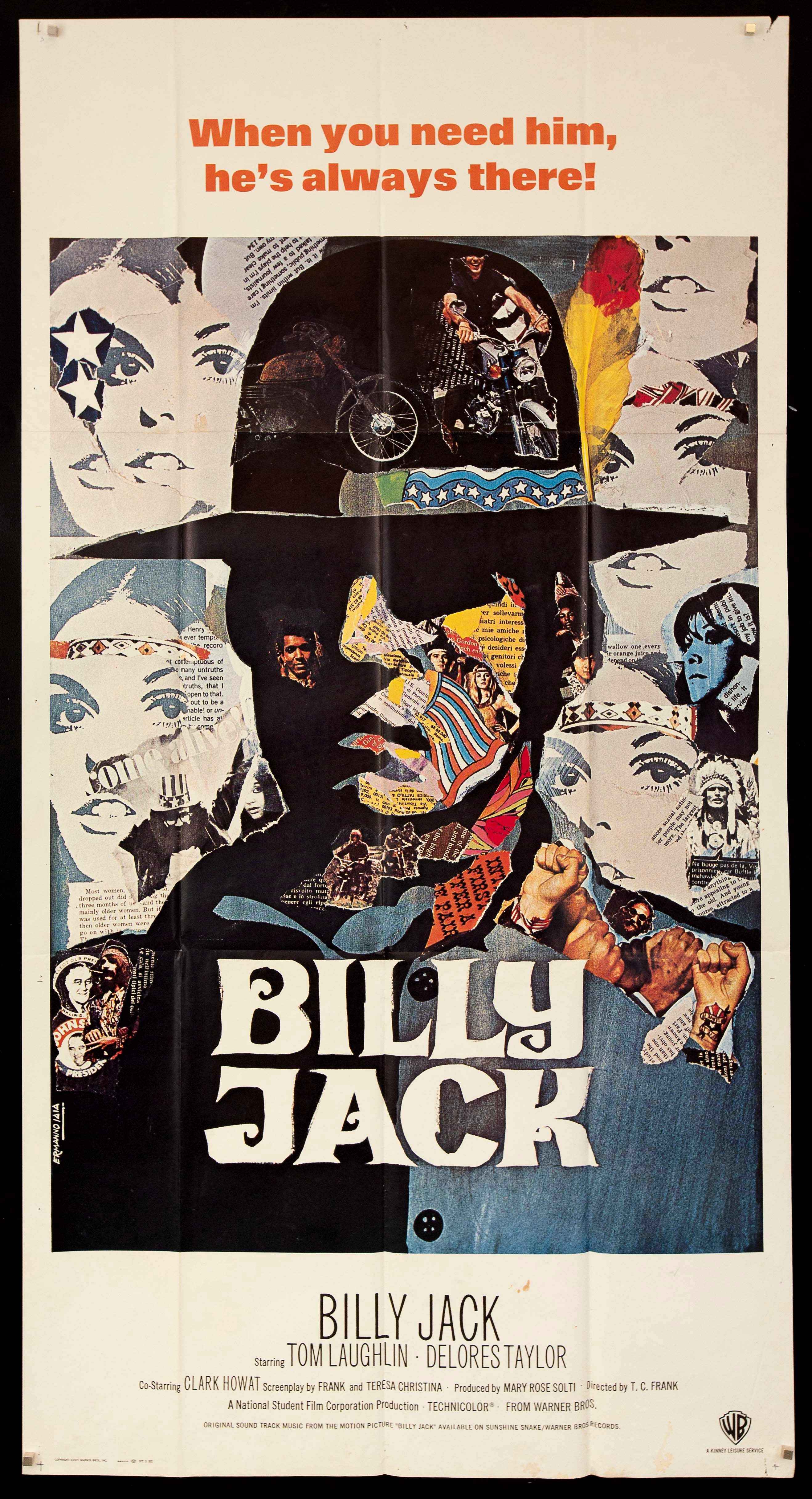 Billy Jack Movie Poster 1971 3 Sheet (41x81)