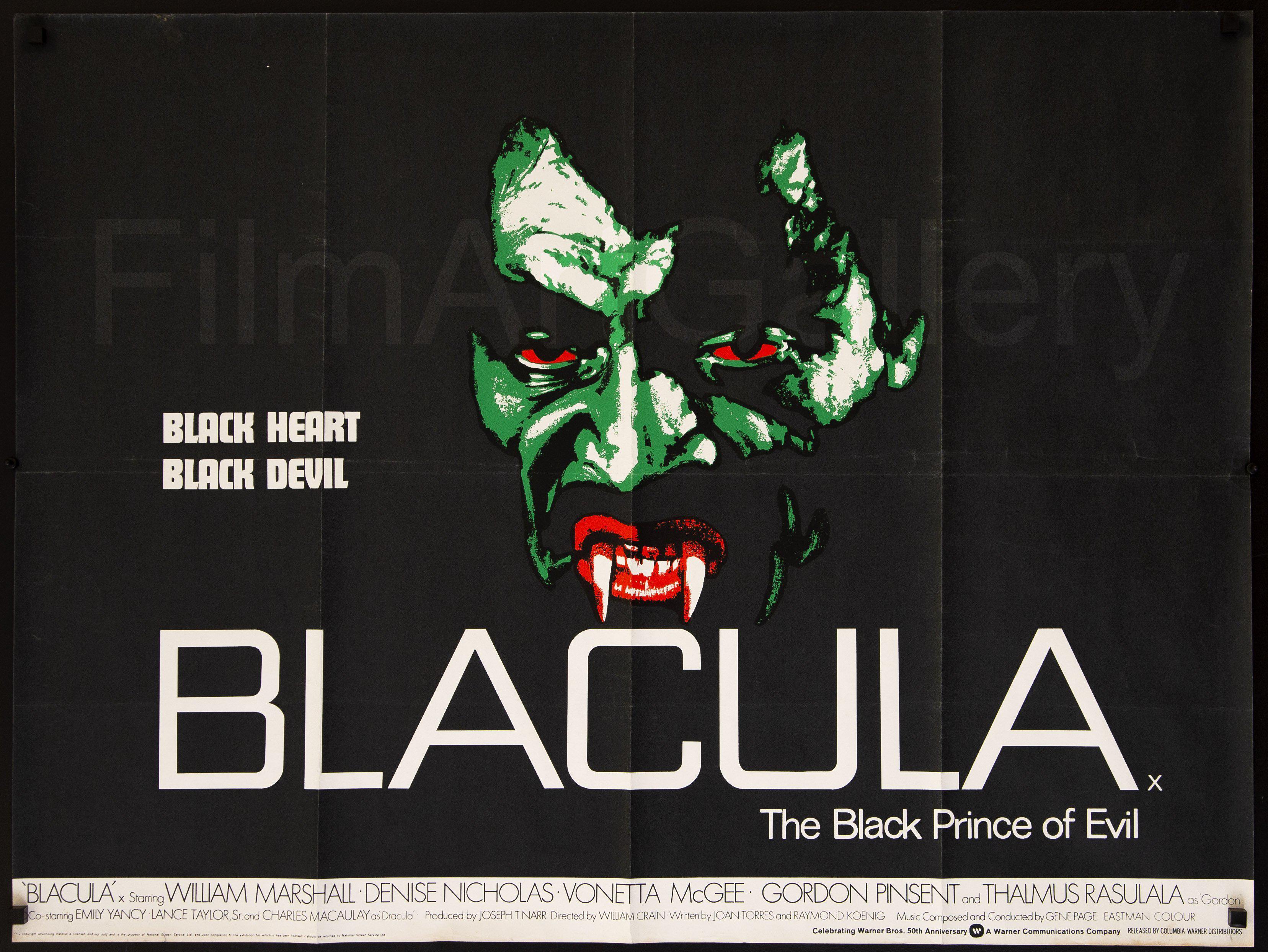 Blacula Movie Poster 1972 British Quad (30x40)
