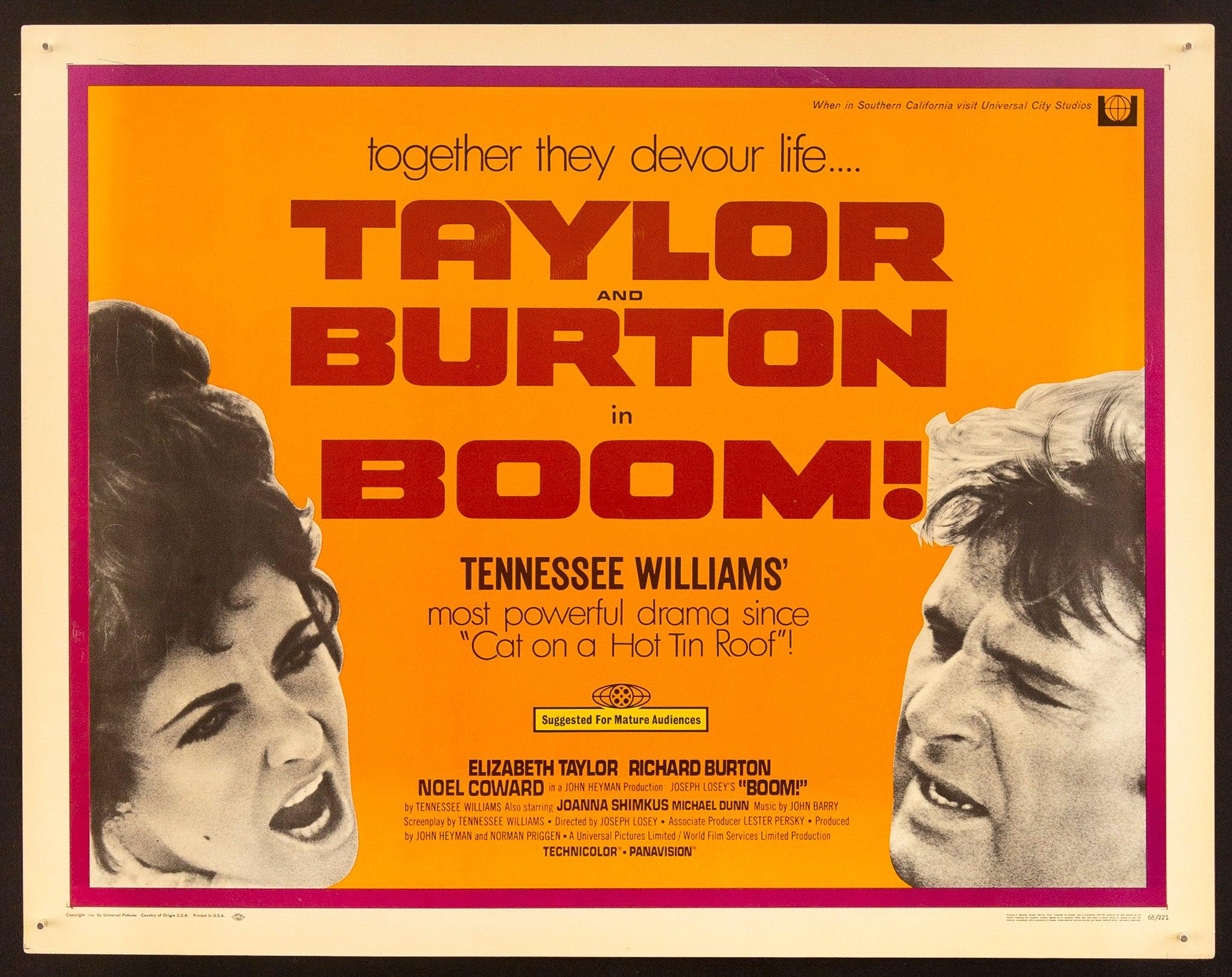 Boom! Movie Poster 1968 Half Sheet (22x28)