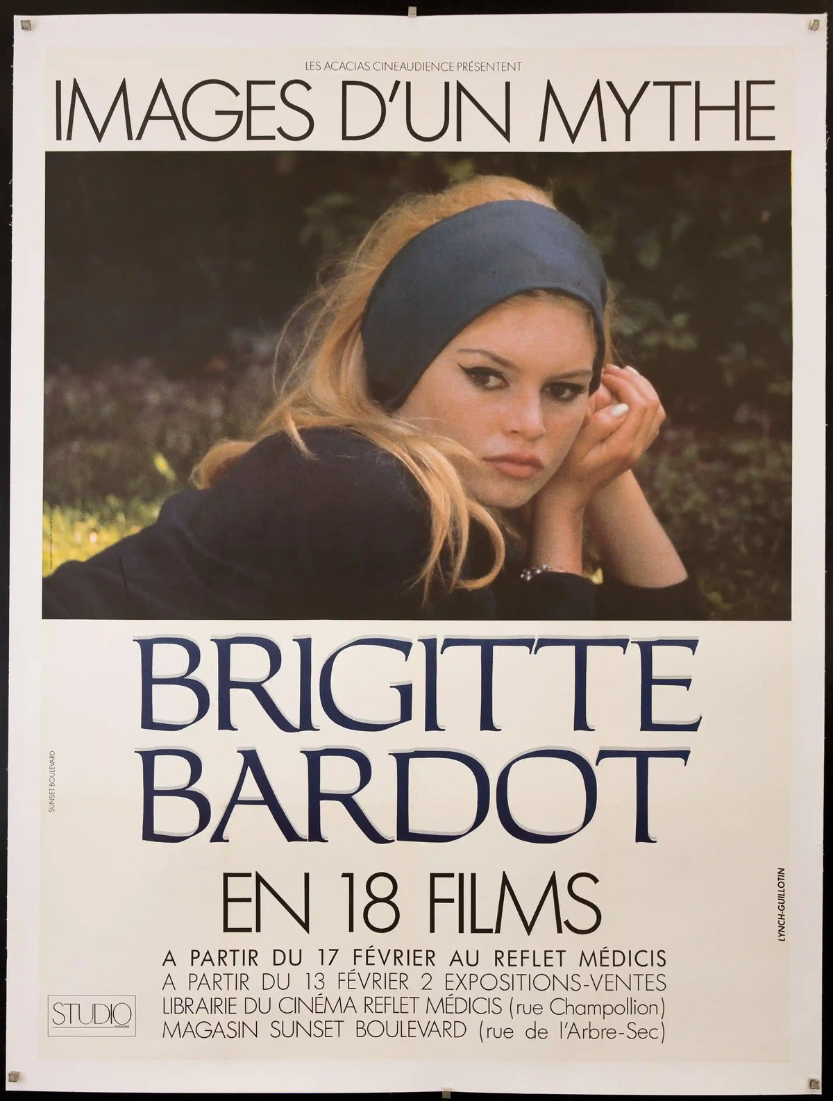 Brigitte Bardot Film Festival Movie Poster 1980's French 1 panel