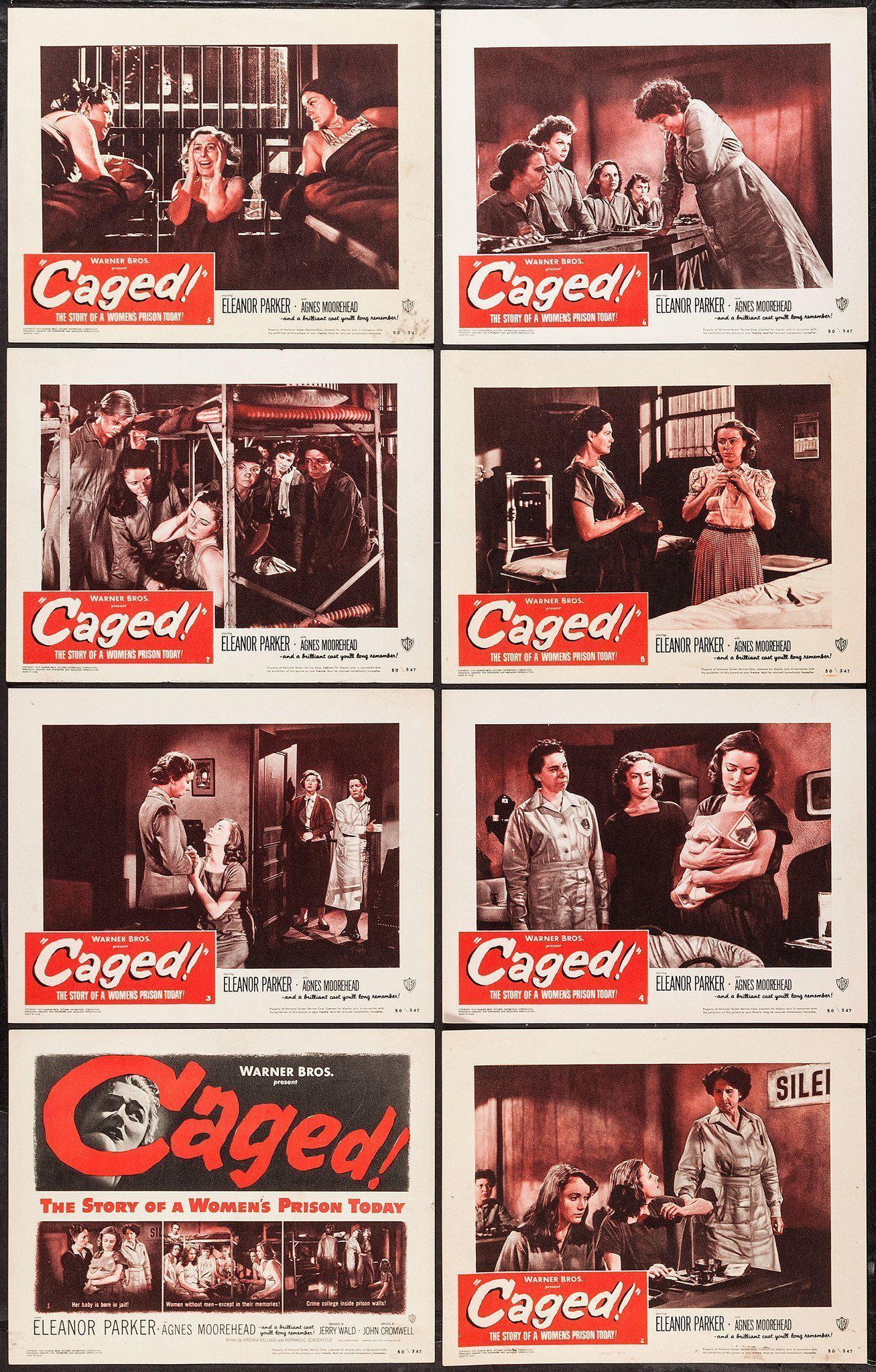 Caged Movie Poster 1950 Lobby Card Set (8-11x14)