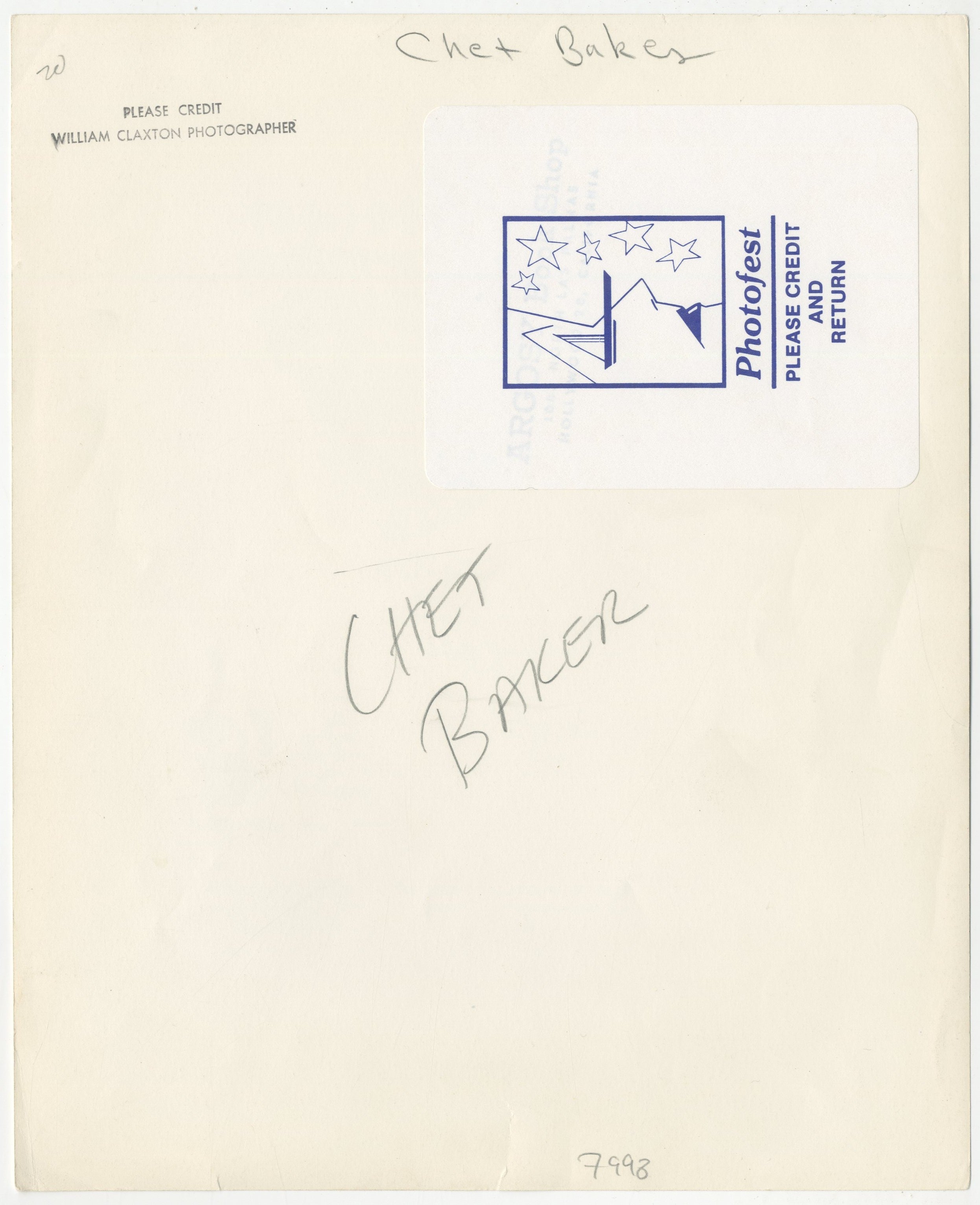 Chet Baker Movie Poster 1954 8x10