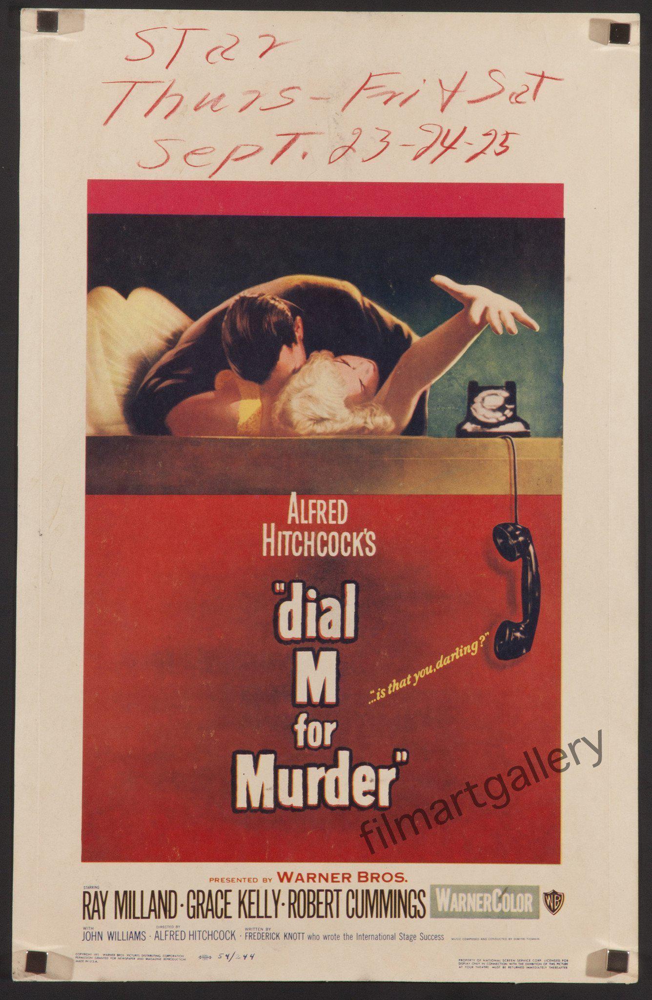 Dial M For Murder Movie Poster 1954 Window Card (14x22)